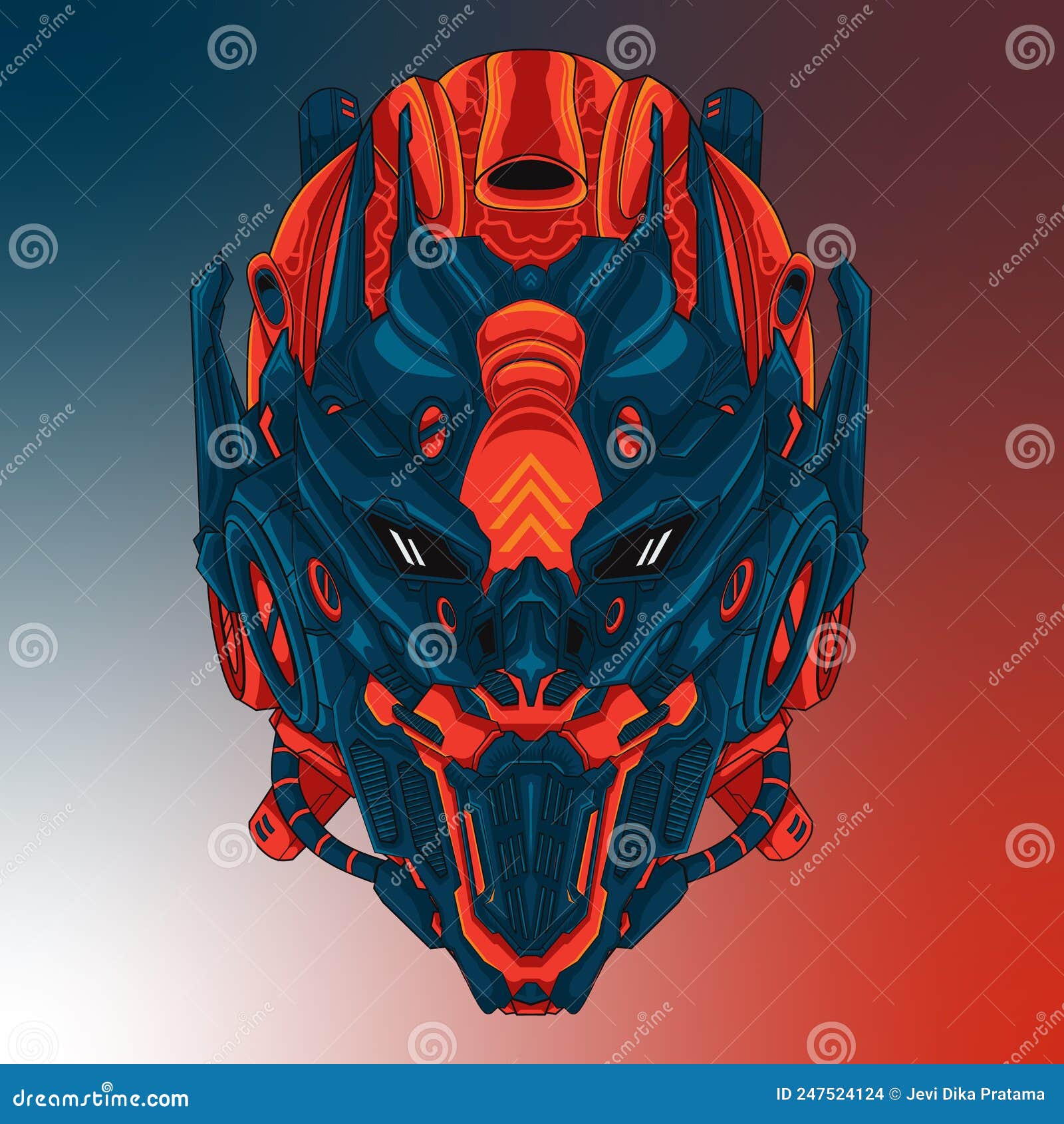Mecha Tactical Robot Head Vector Stock Illustration - Illustration of ...