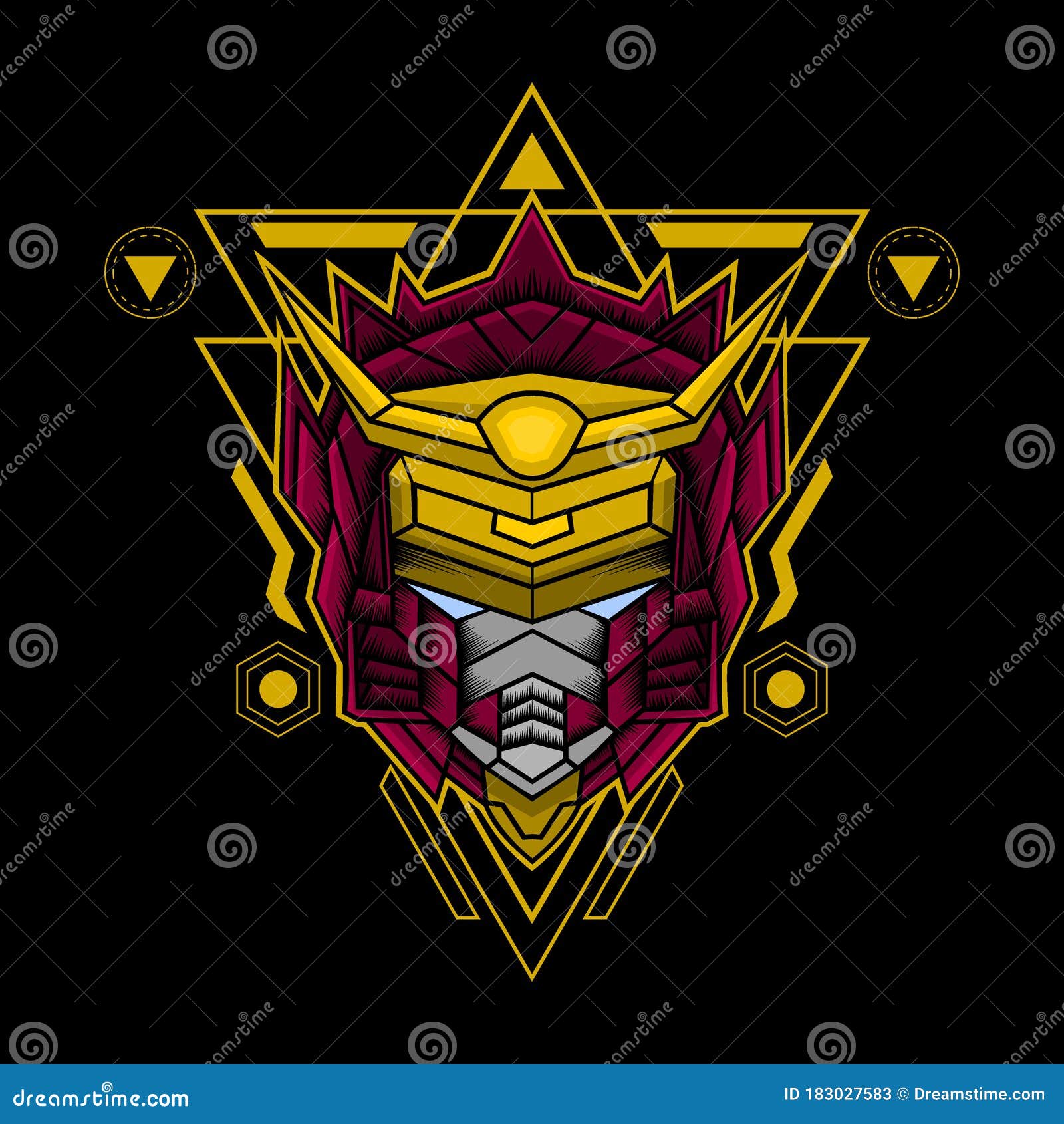 Mecha Theme of Head Robot Illustration Vector Stock Vector ...