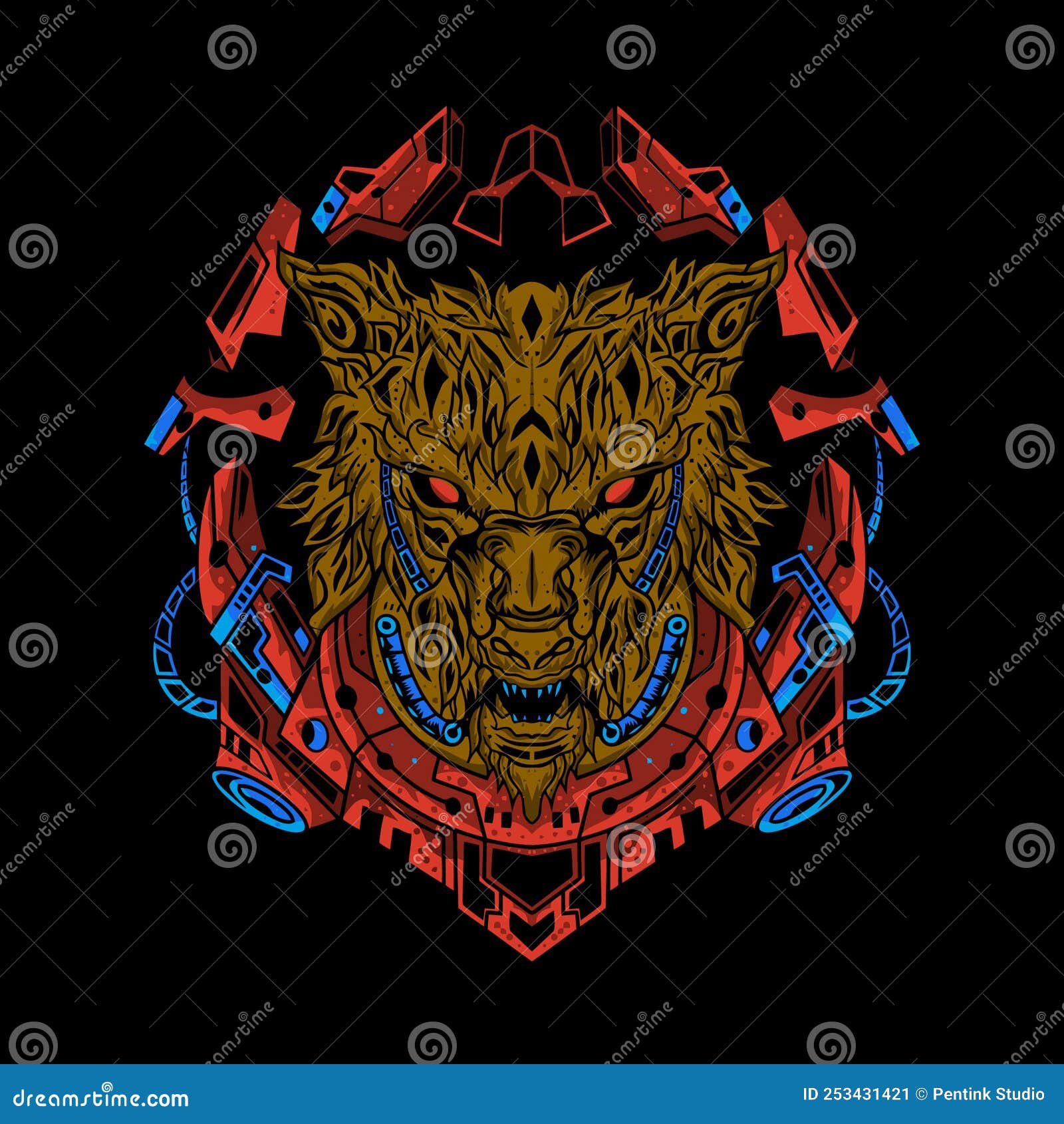Mecha Wolf Illustration Vector Stock Vector - Illustration of mecha ...
