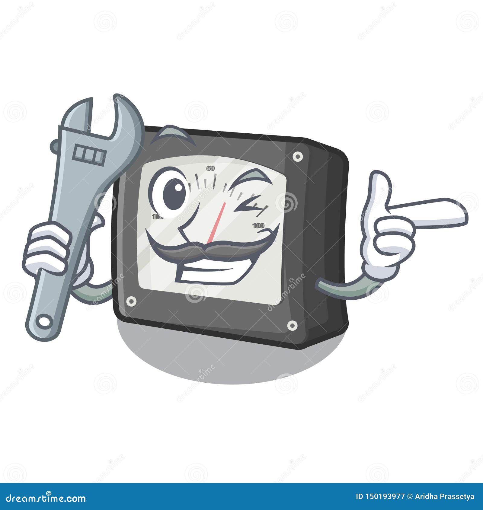 Mechanic Amperage Meter Above the Cartoon Table Stock Vector ...