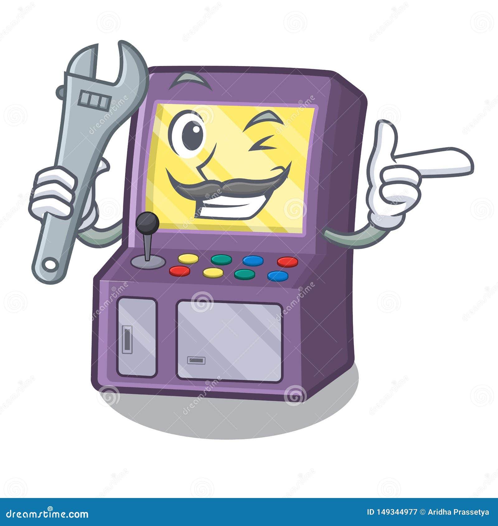 Mechanic Arcade Machine in the Cartoon Shape Stock Vector ...