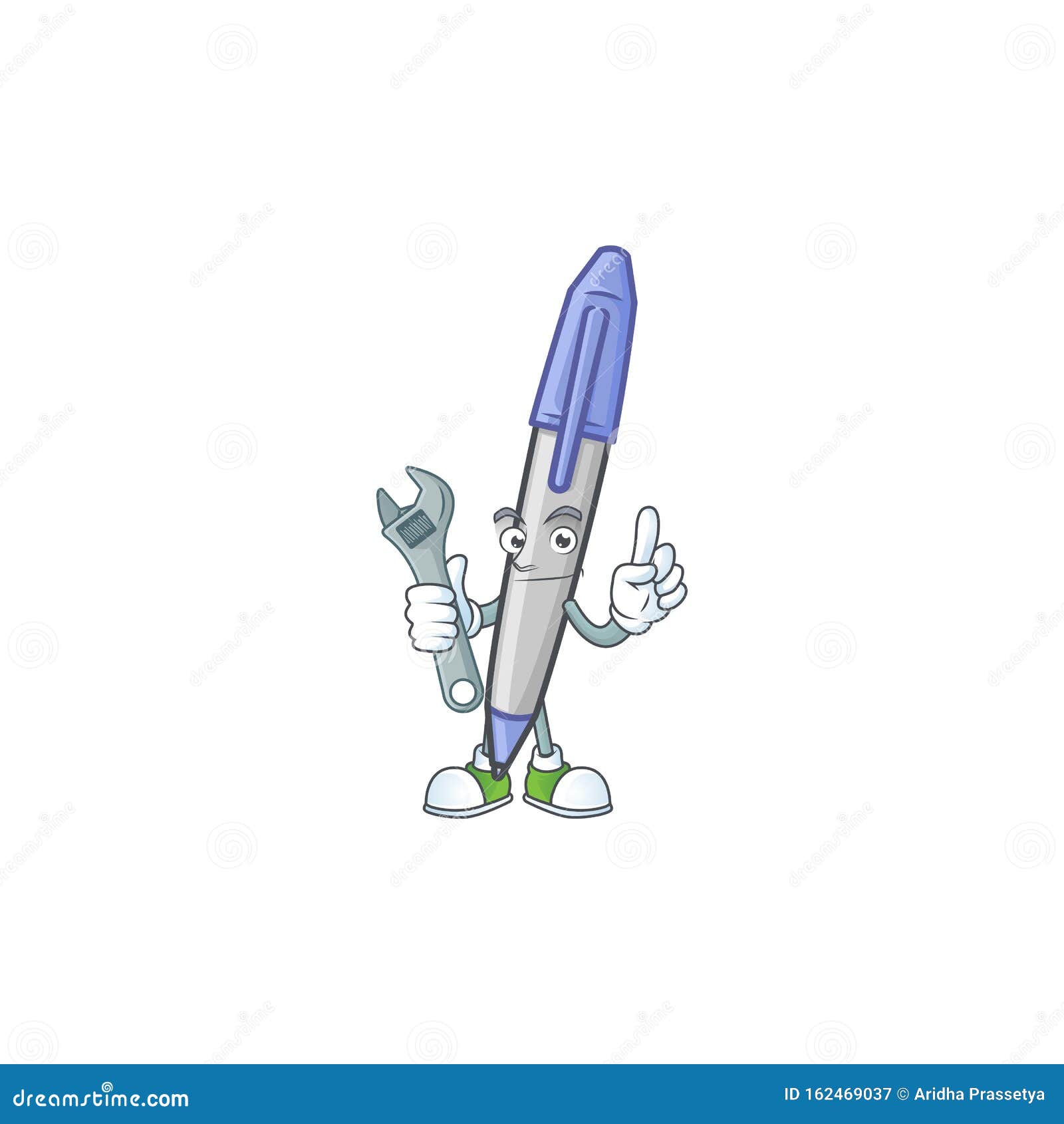 Mechanic Blue Ballpoint for the Notes Writing Stock Vector ...