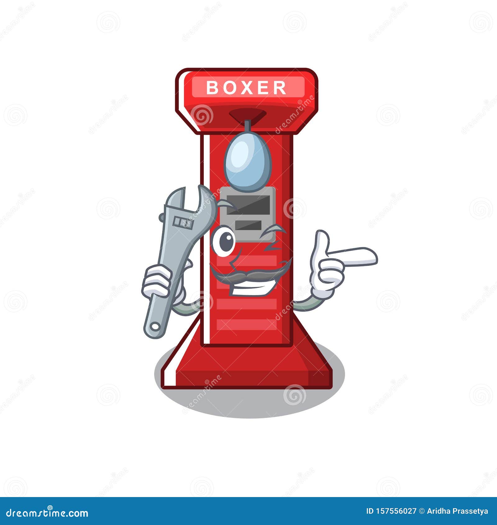 Mechanic Boxing Game Machine in Cartoon Shape Stock Vector ...