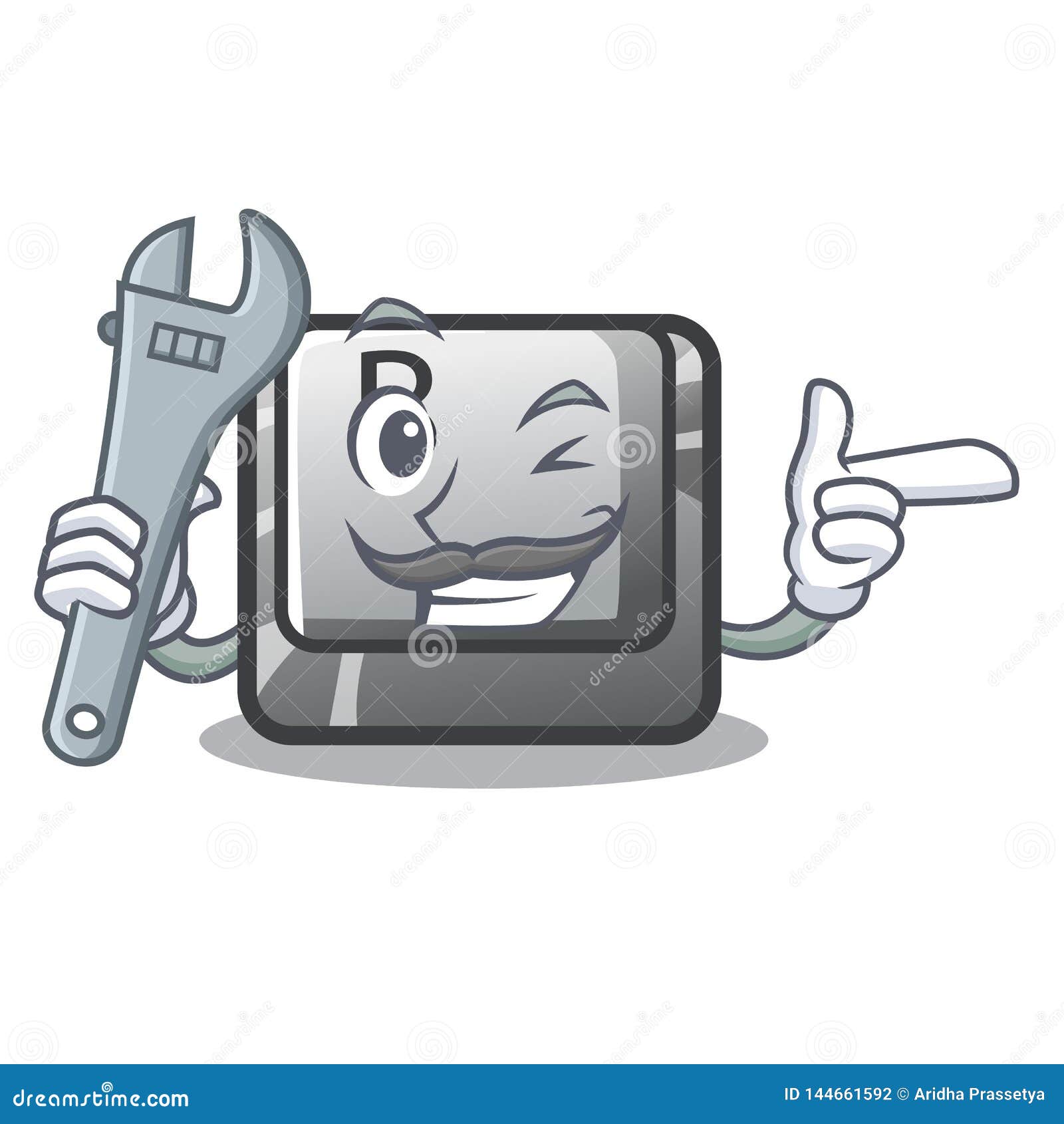 Mechanic Button B in the Character Shape Stock Vector - Illustration of ...