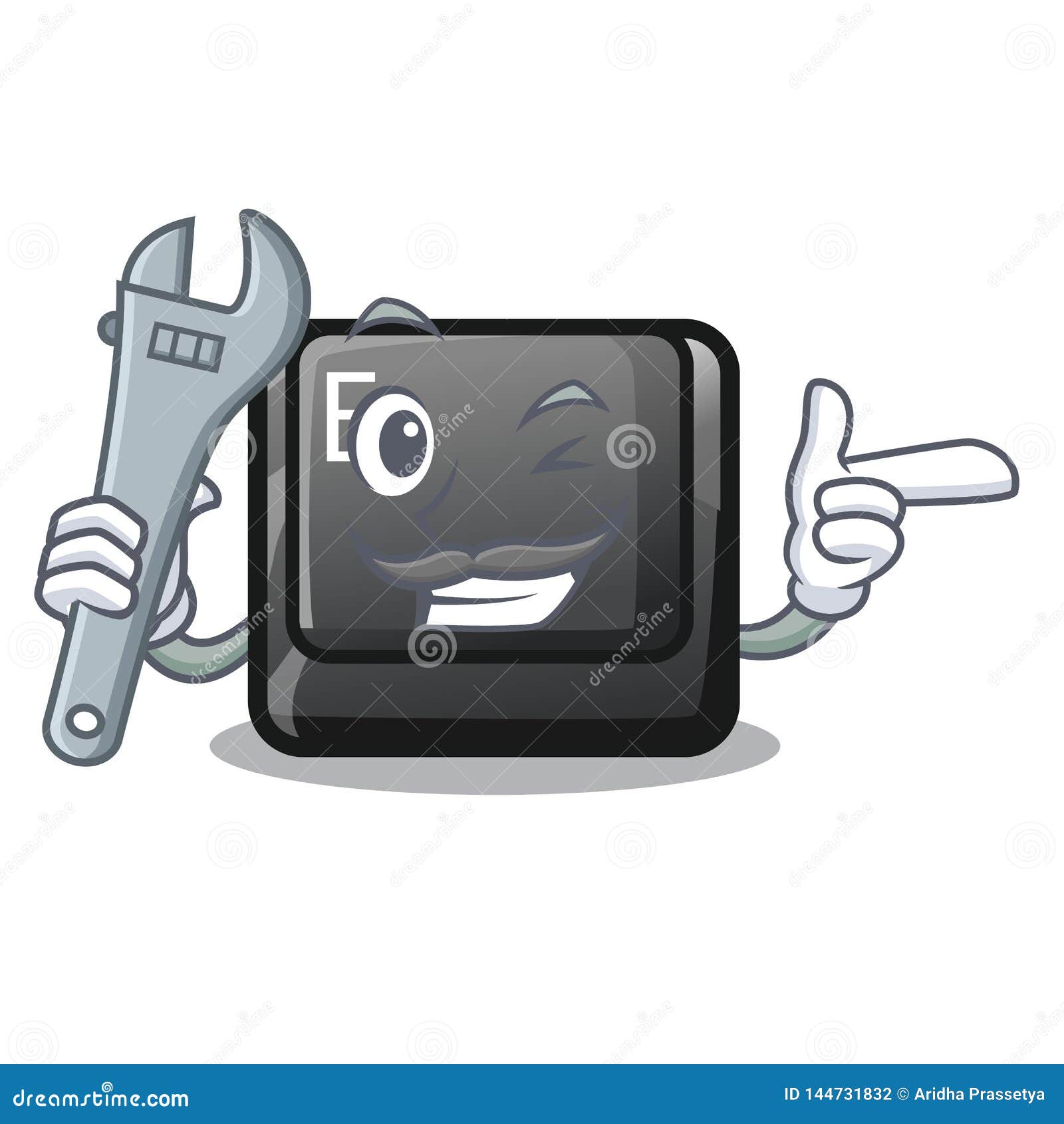 Mechanic Button E on a Game Cartoon Stock Vector - Illustration of ...