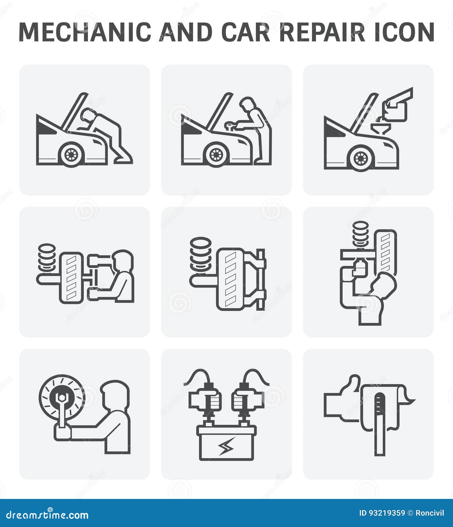 Mechanic car icon stock vector. Illustration of motor - 93219359