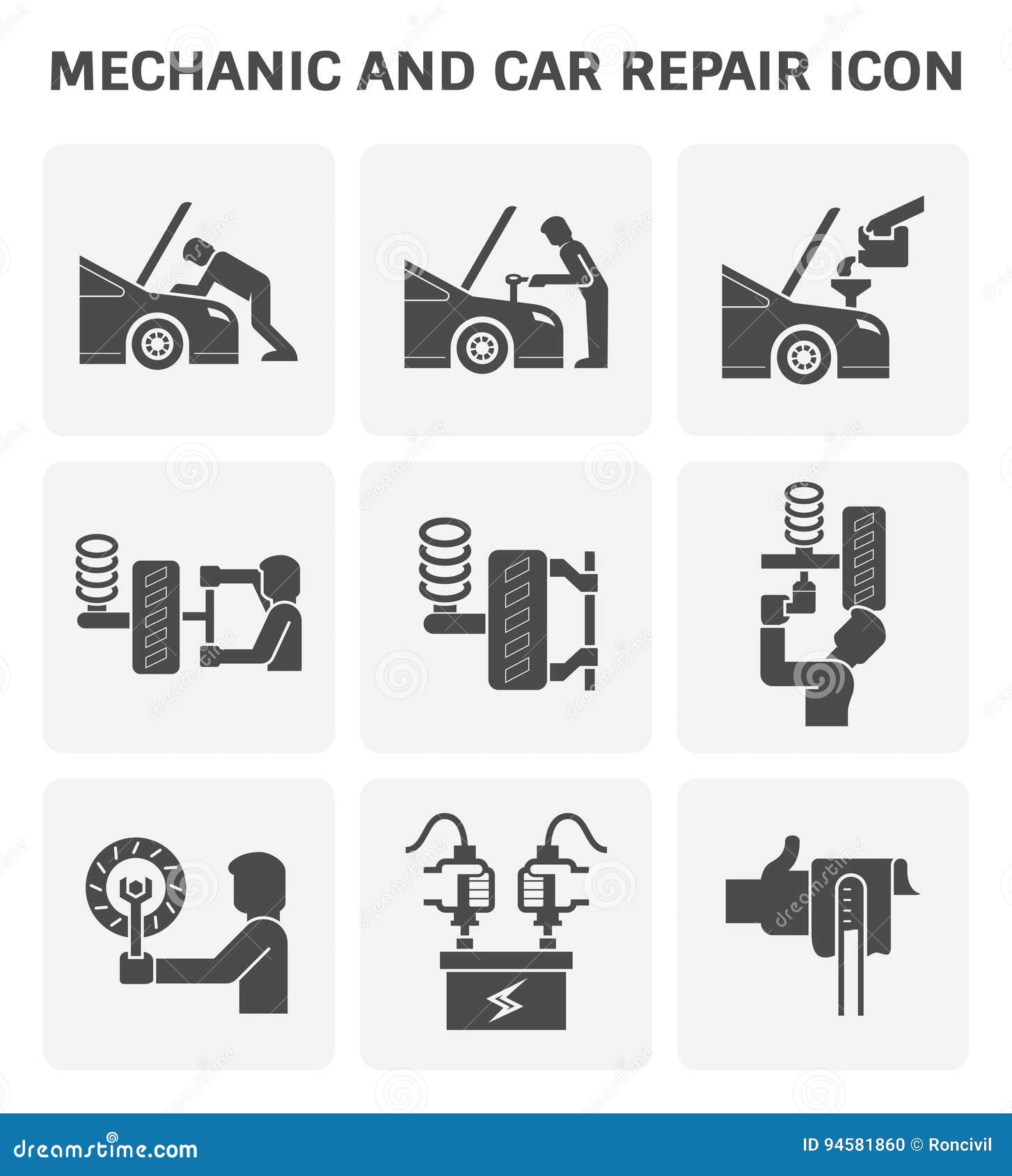 Mechanic car icon stock vector. Illustration of shop - 94581860