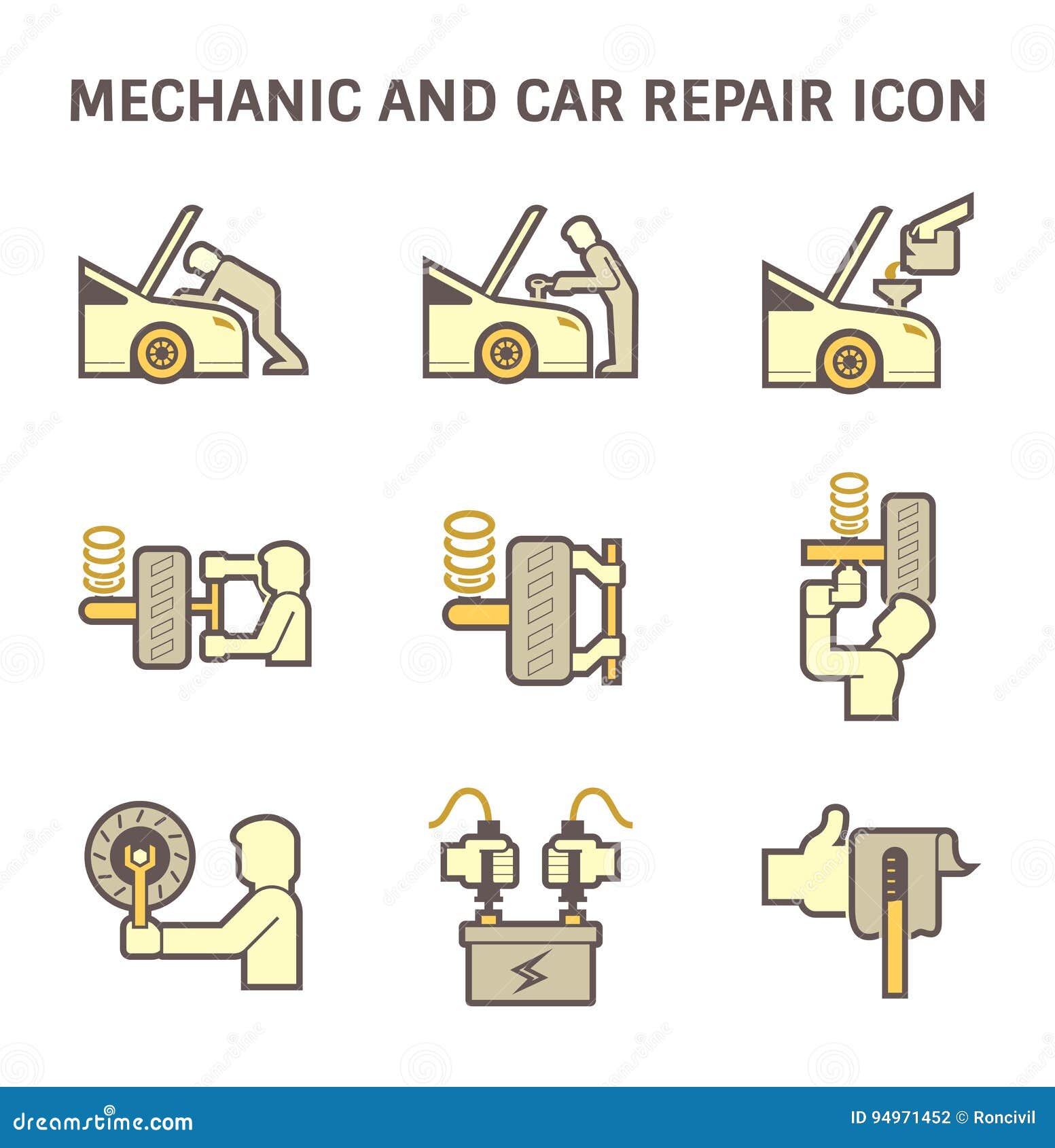 Mechanic car icon stock vector. Illustration of mechanic - 94971452