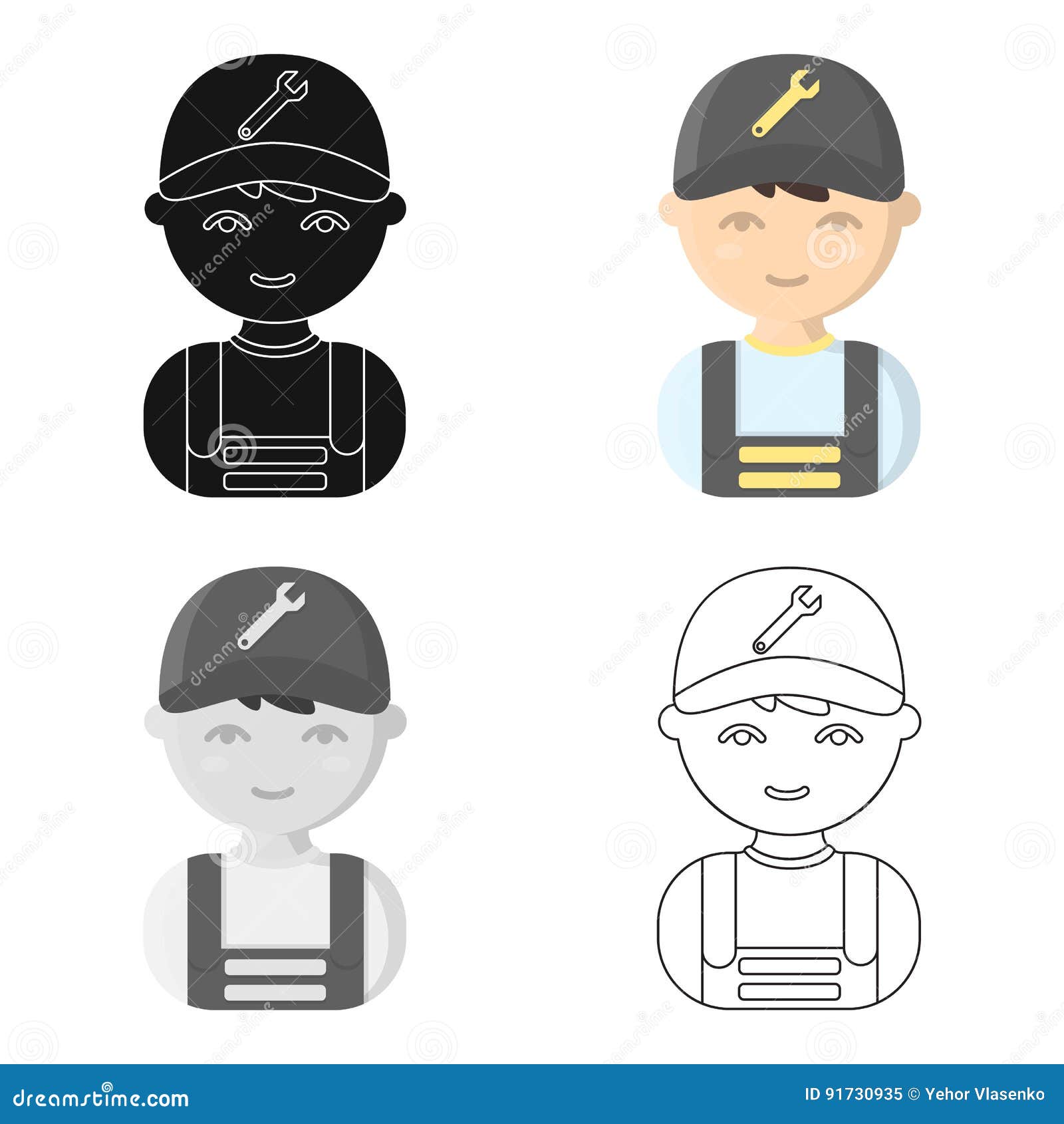 Mechanic Cartoon Icon. Illustration for Web and Mobile Design. Stock ...