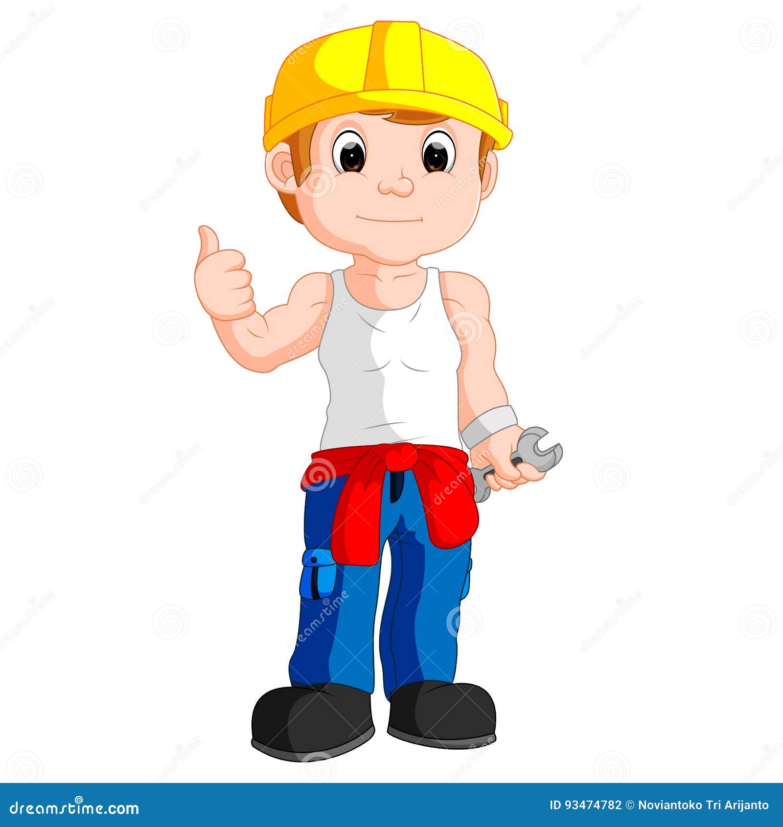 Mechanic cartoon thumb up stock vector. Illustration of auto - 93474782