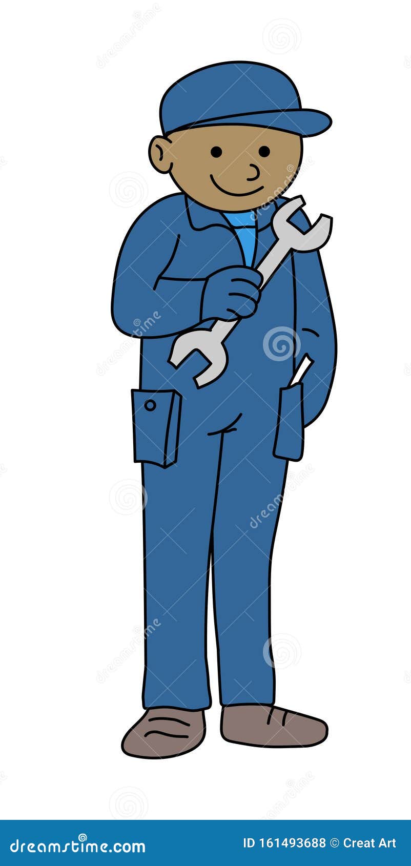 Mechanic.Cartoon Mechanic Vector Illustration Stock Vector ...