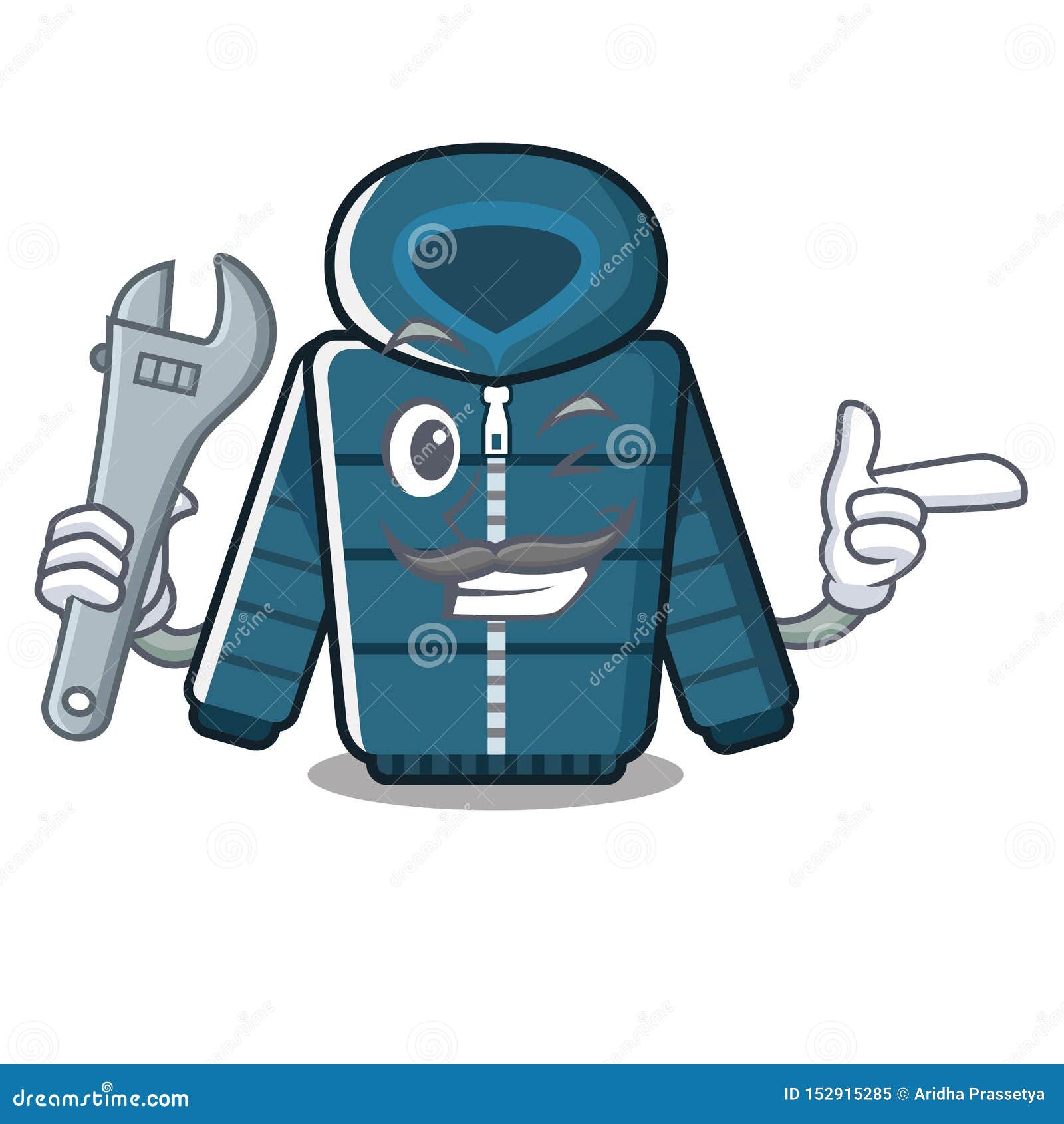 Mechanic Cartoon Winter Coat Kept in Closet Stock Vector - Illustration ...