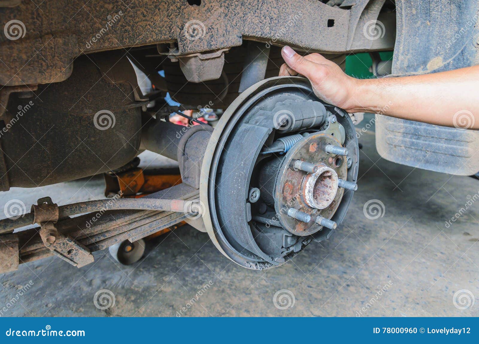 Mechanic Changing Maintenance Disc Brake Stock Photo - Image of system ...
