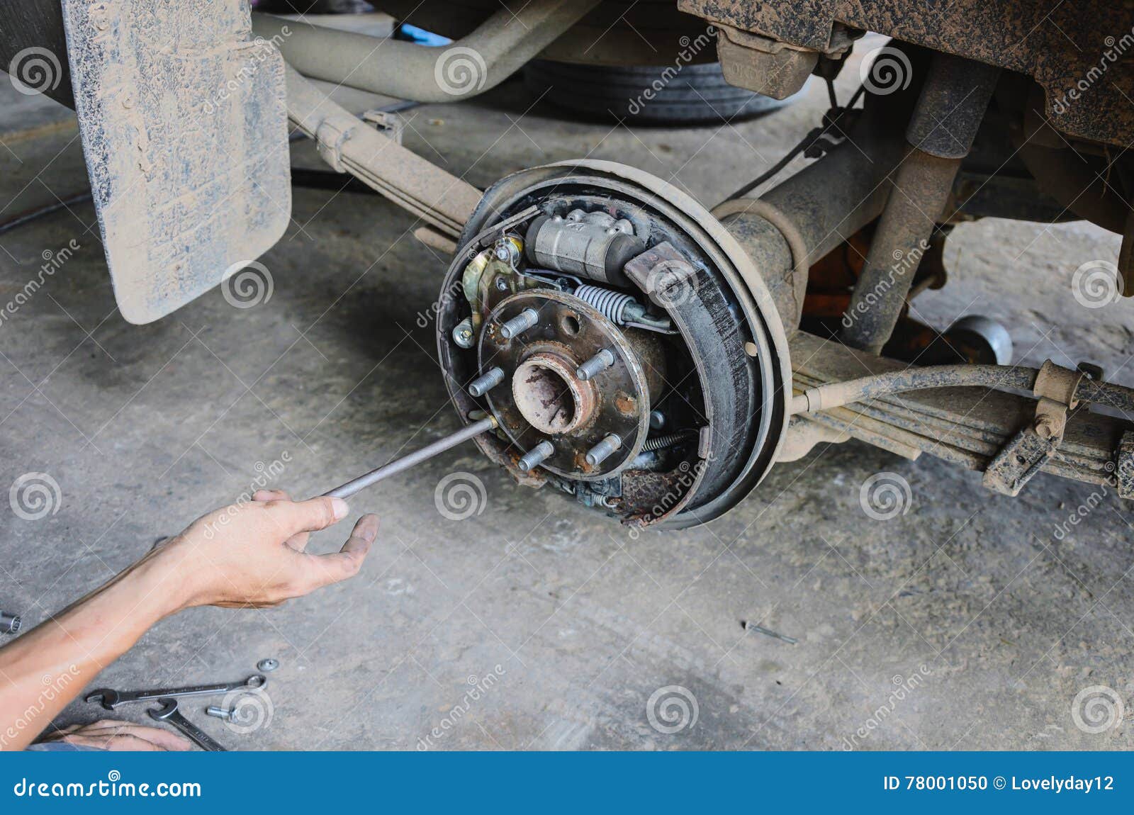 Mechanic Changing Maintenance Disc Brake Stock Photo - Image of caliper ...