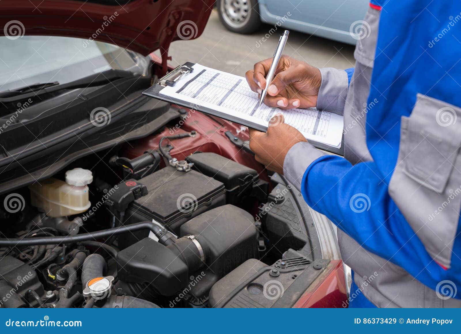 Mechanic Checking Car Engine Stock Image - Image of labor, black: 86373429