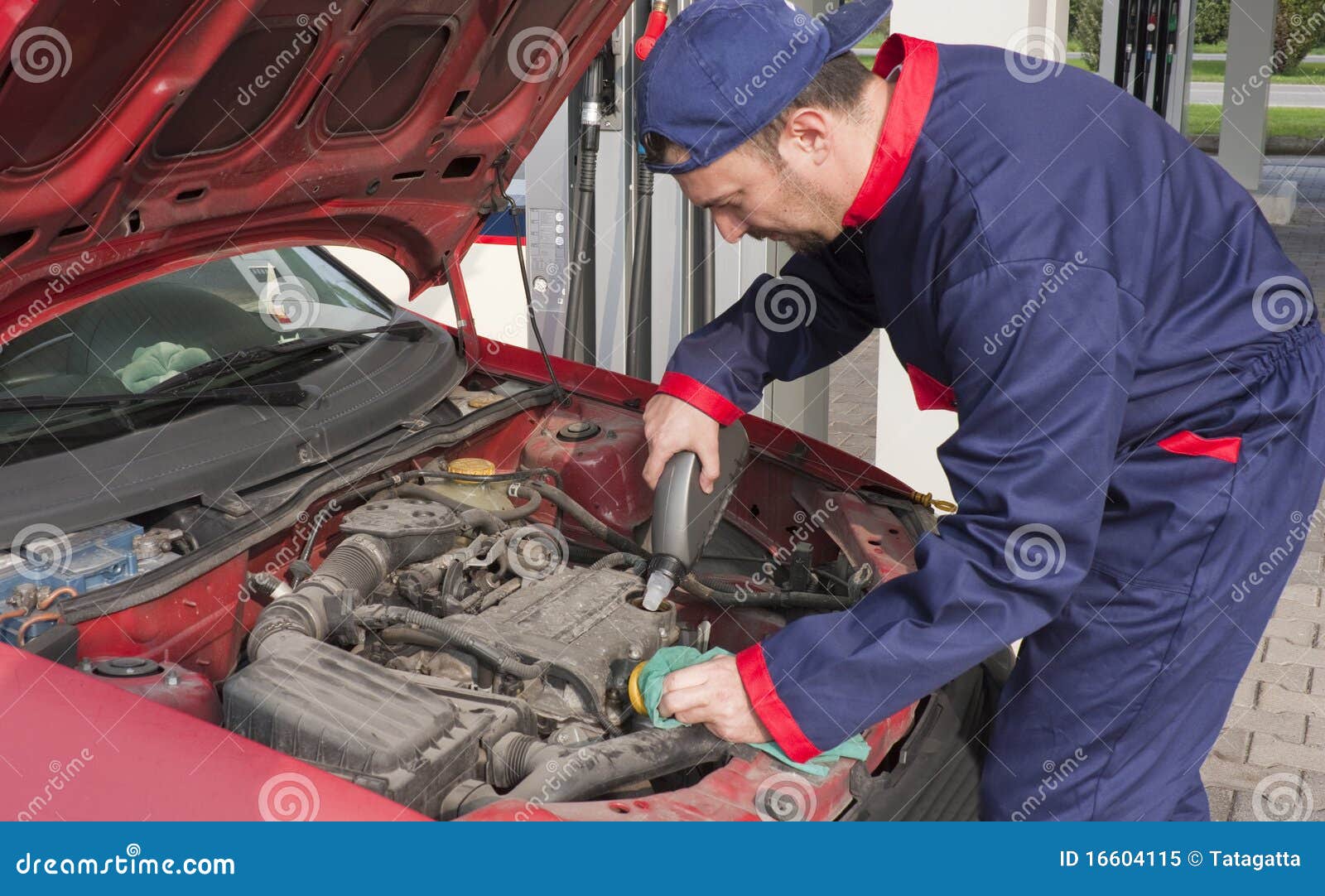 Mechanic Checking Engine stock image. Image of jockey - 16604115