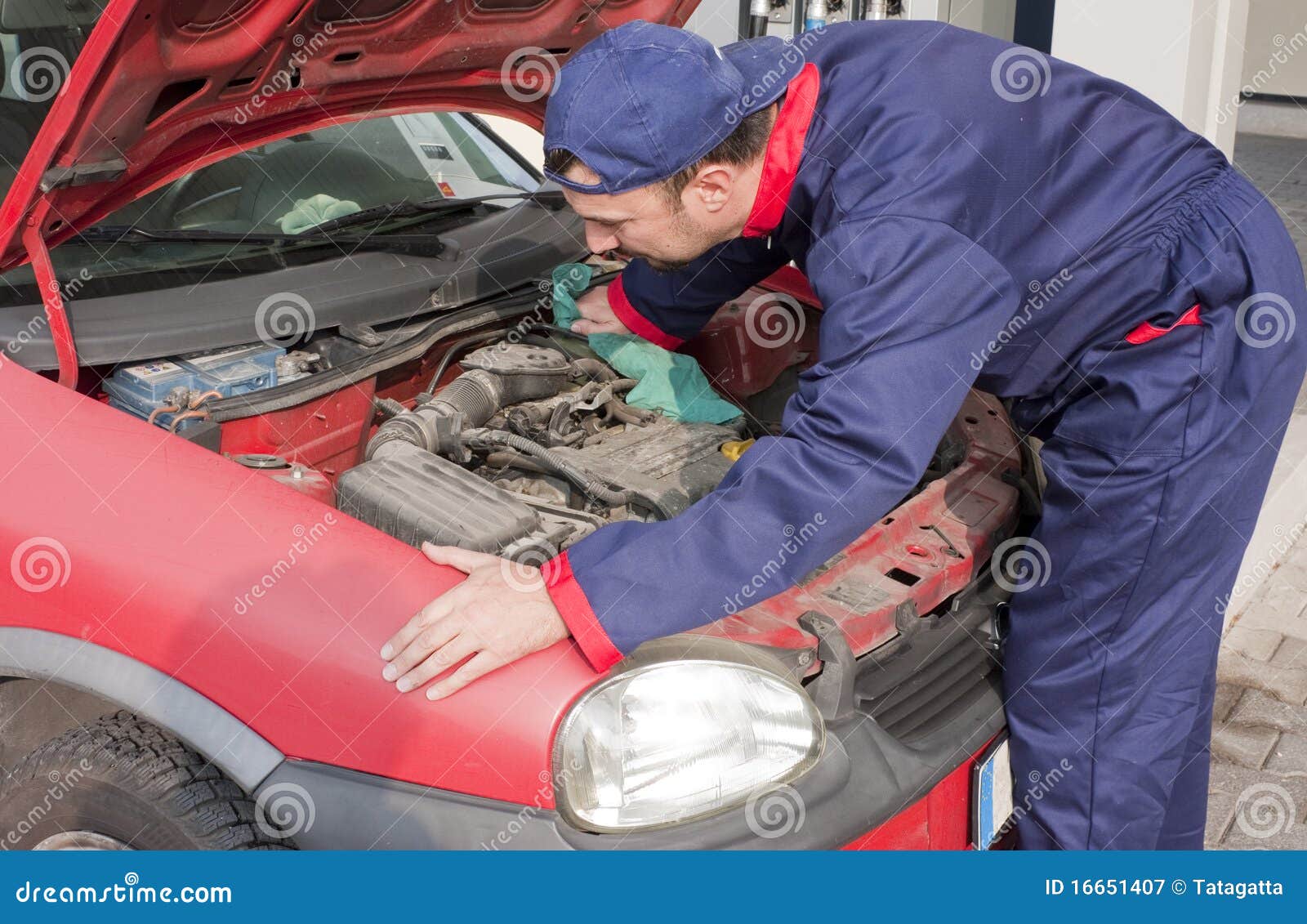Mechanic Checking Engine Royalty-Free Stock Photo | CartoonDealer.com ...