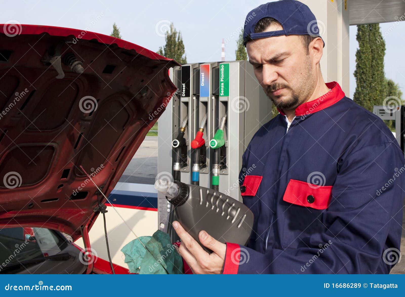 Mechanic Checking Engine stock image. Image of service - 16686289