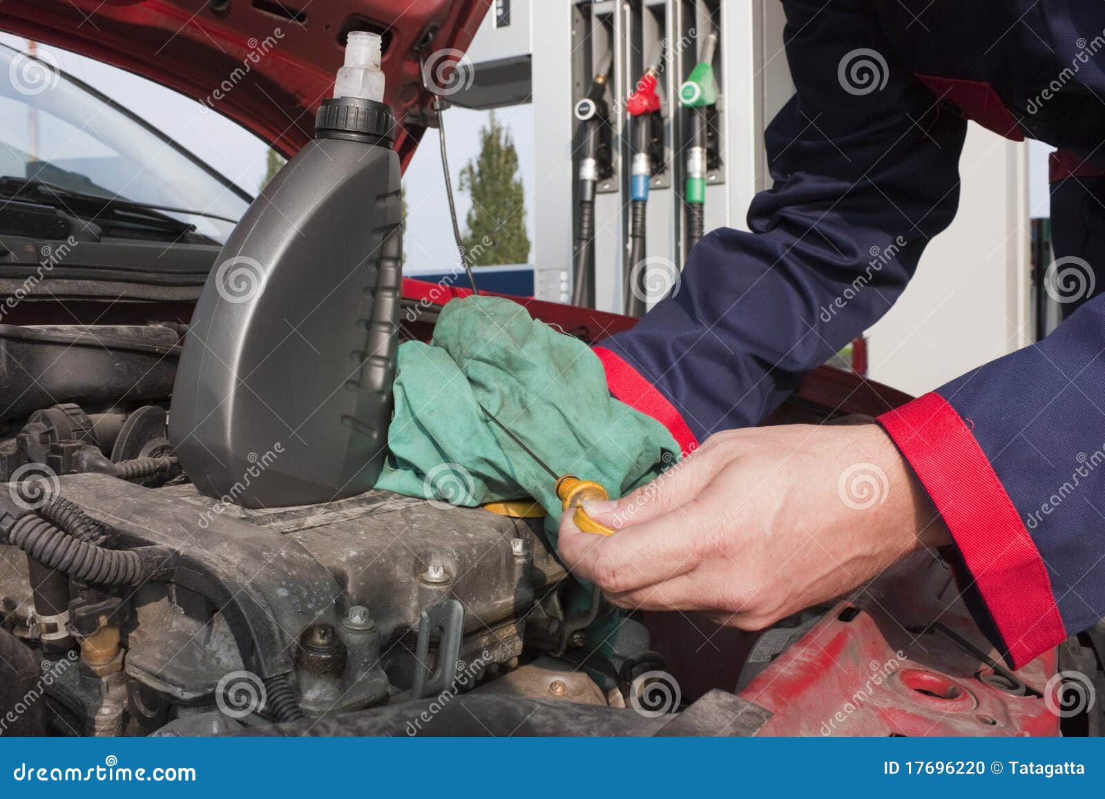 Mechanic Checking Engine stock photo. Image of level - 17696220