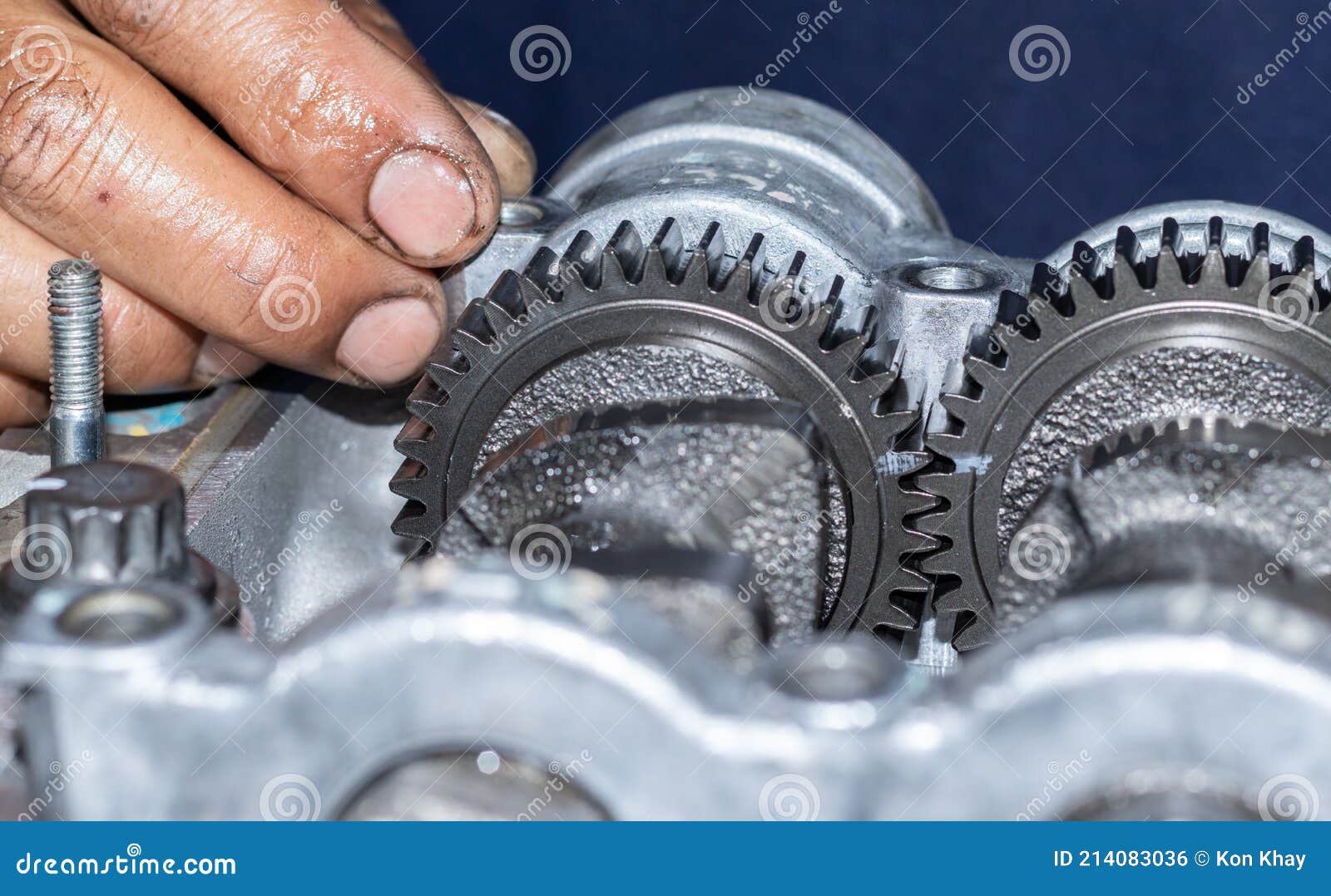The Mechanic is Checking the Engine. Stock Photo - Image of electricity ...