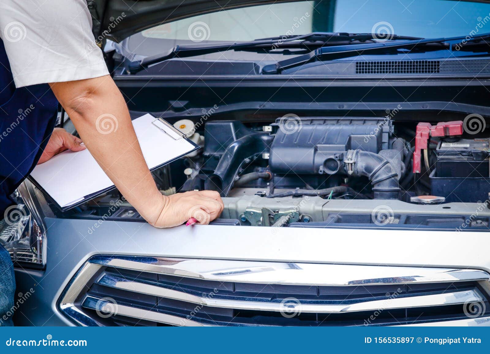 The Mechanic is Checking the Systems. Stock Image - Image of looking ...