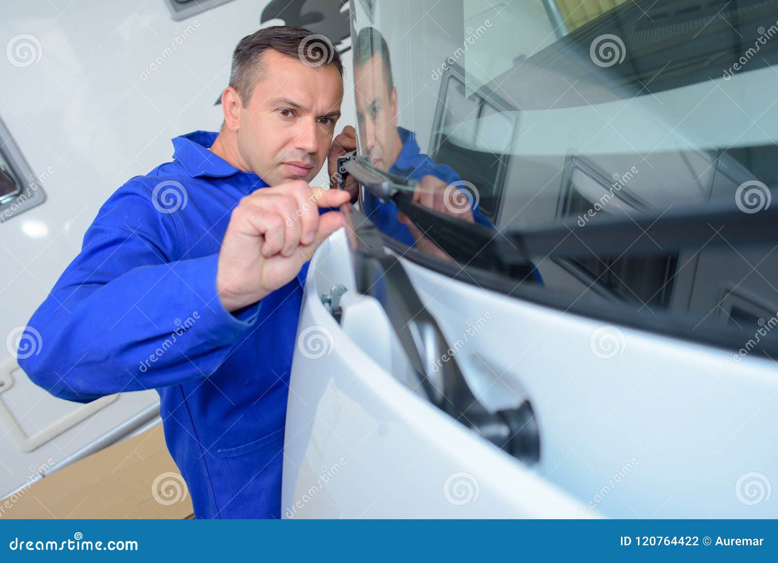 Mechanic Checking the Wipers Stock Photo - Image of accessory ...