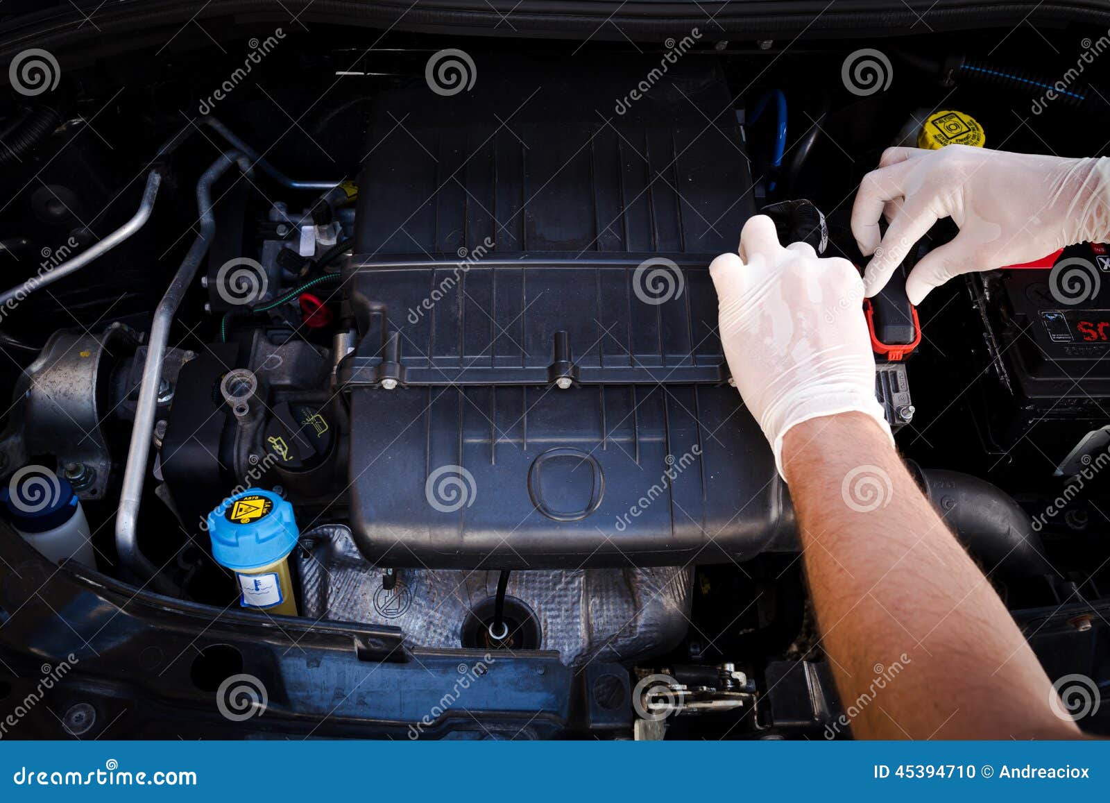 Mechanic Checks Auto Electronic Control Unit Stock Photo - Image of ...
