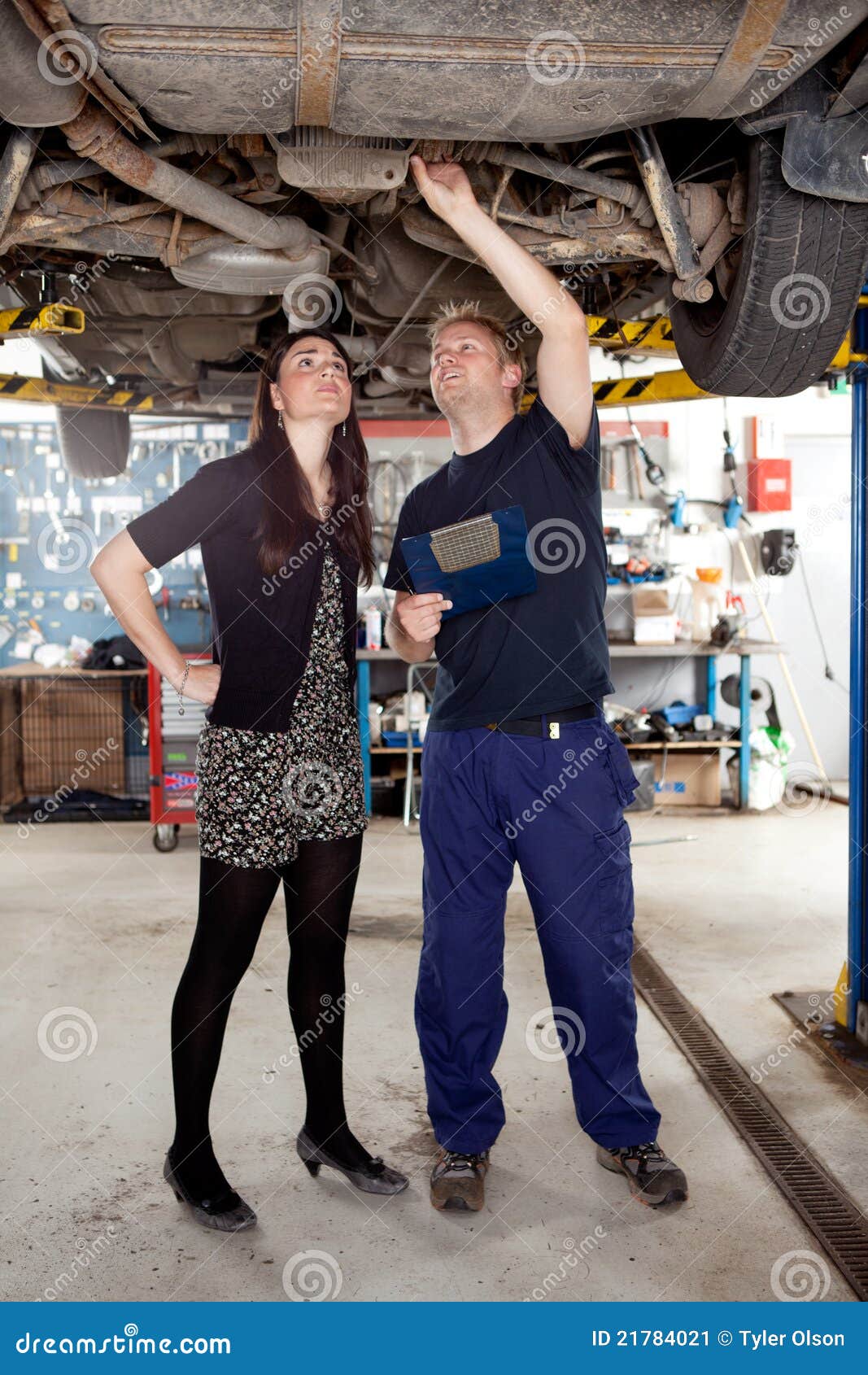 Mechanic with Customer stock image. Image of caucasian - 21784021