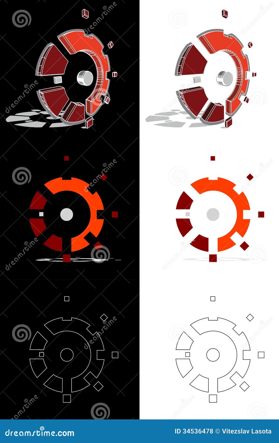 Mechanic 3D logo evolution stock vector. Illustration of wireframe ...