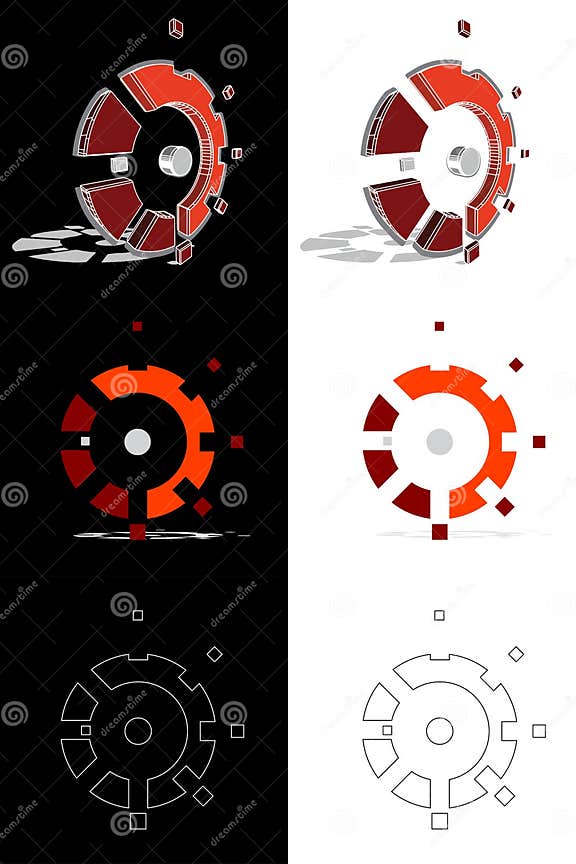 Mechanic 3D logo evolution stock vector. Illustration of wireframe ...