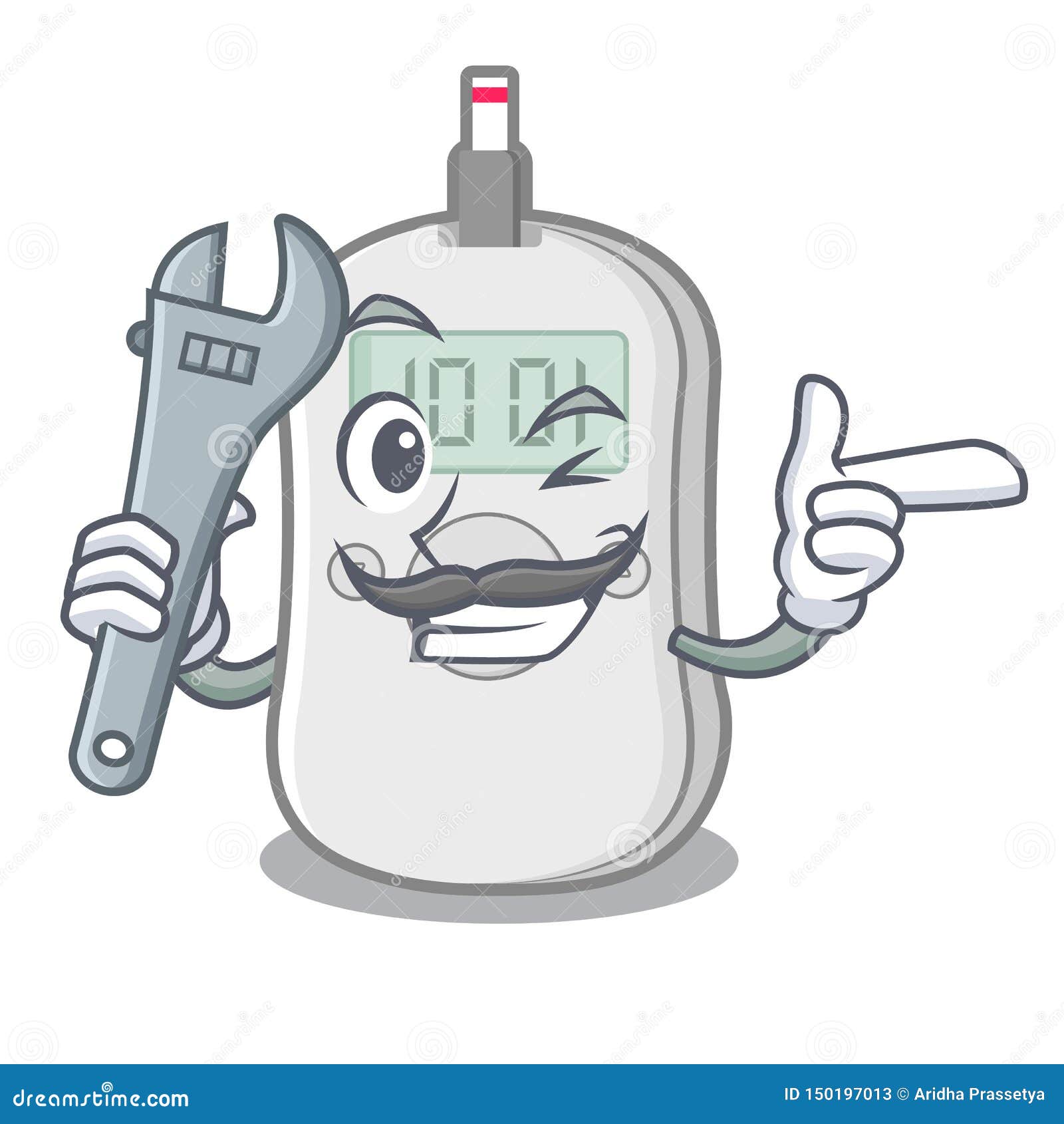 Mechanic Diabetes Check Machine Above Mascot Table Stock Vector ...