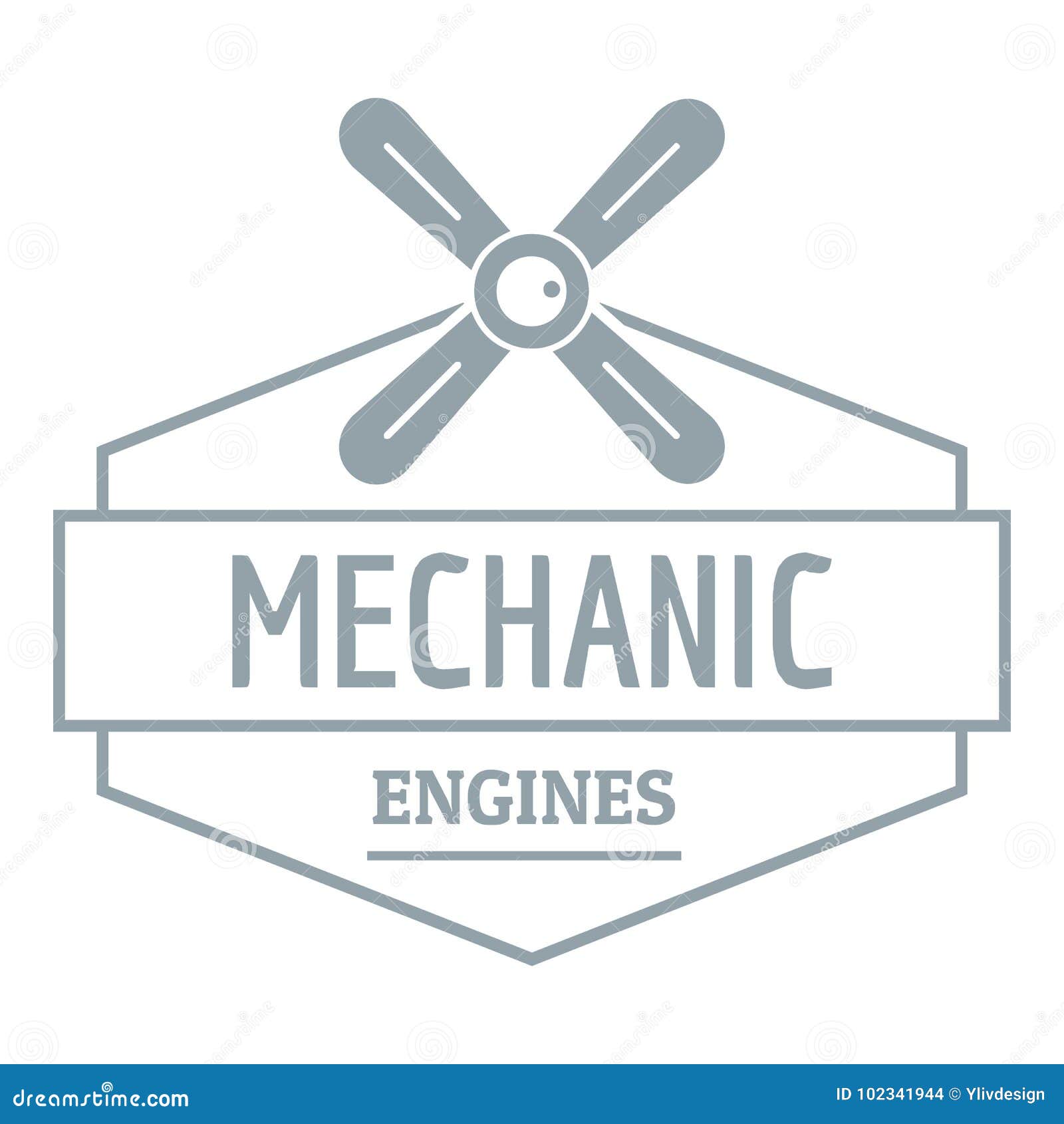 Mechanic Engine Logo, Simple Gray Style Stock Vector - Illustration of ...