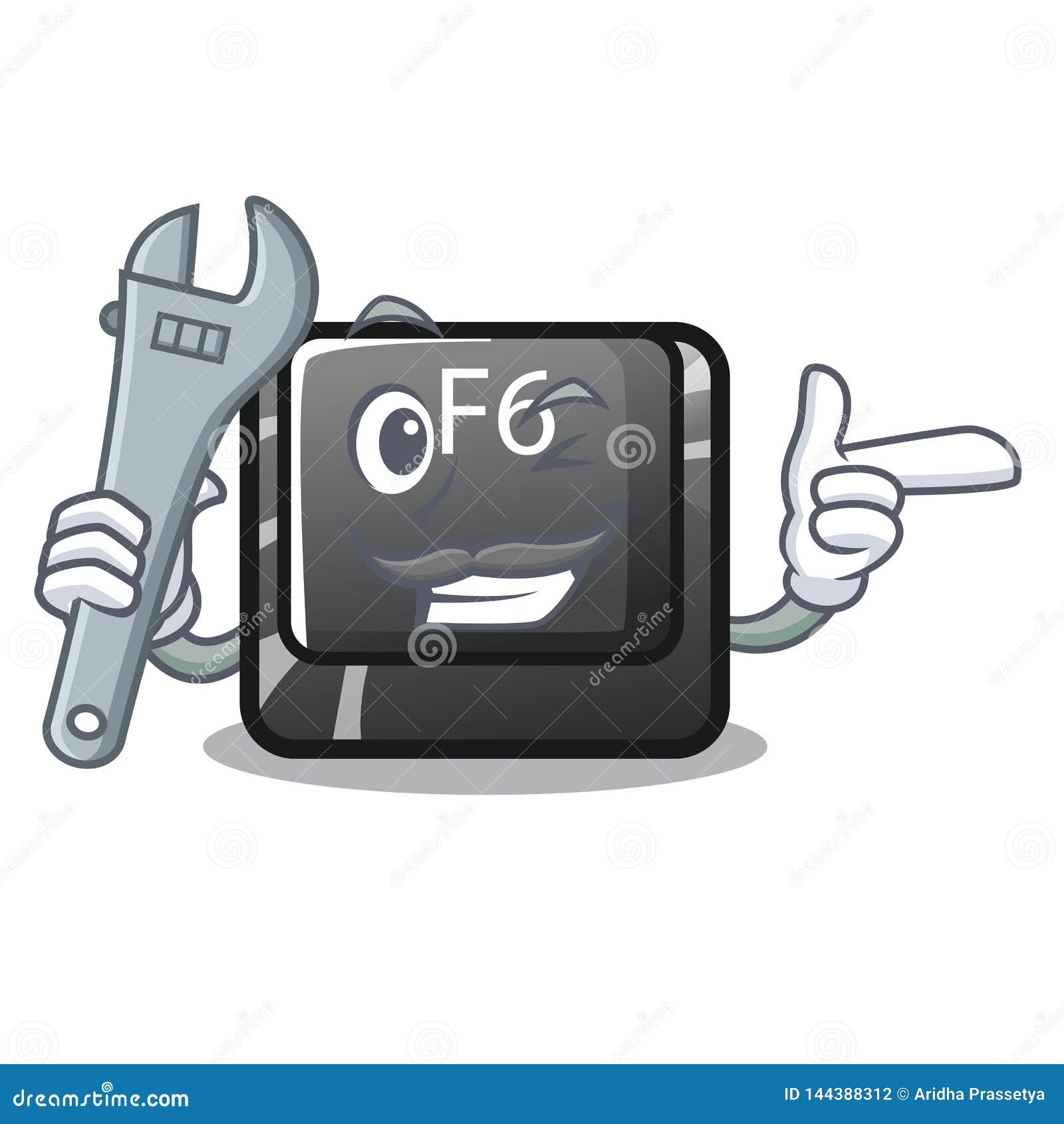 Mechanic F6 Button Installed on Character Computer Stock Vector ...
