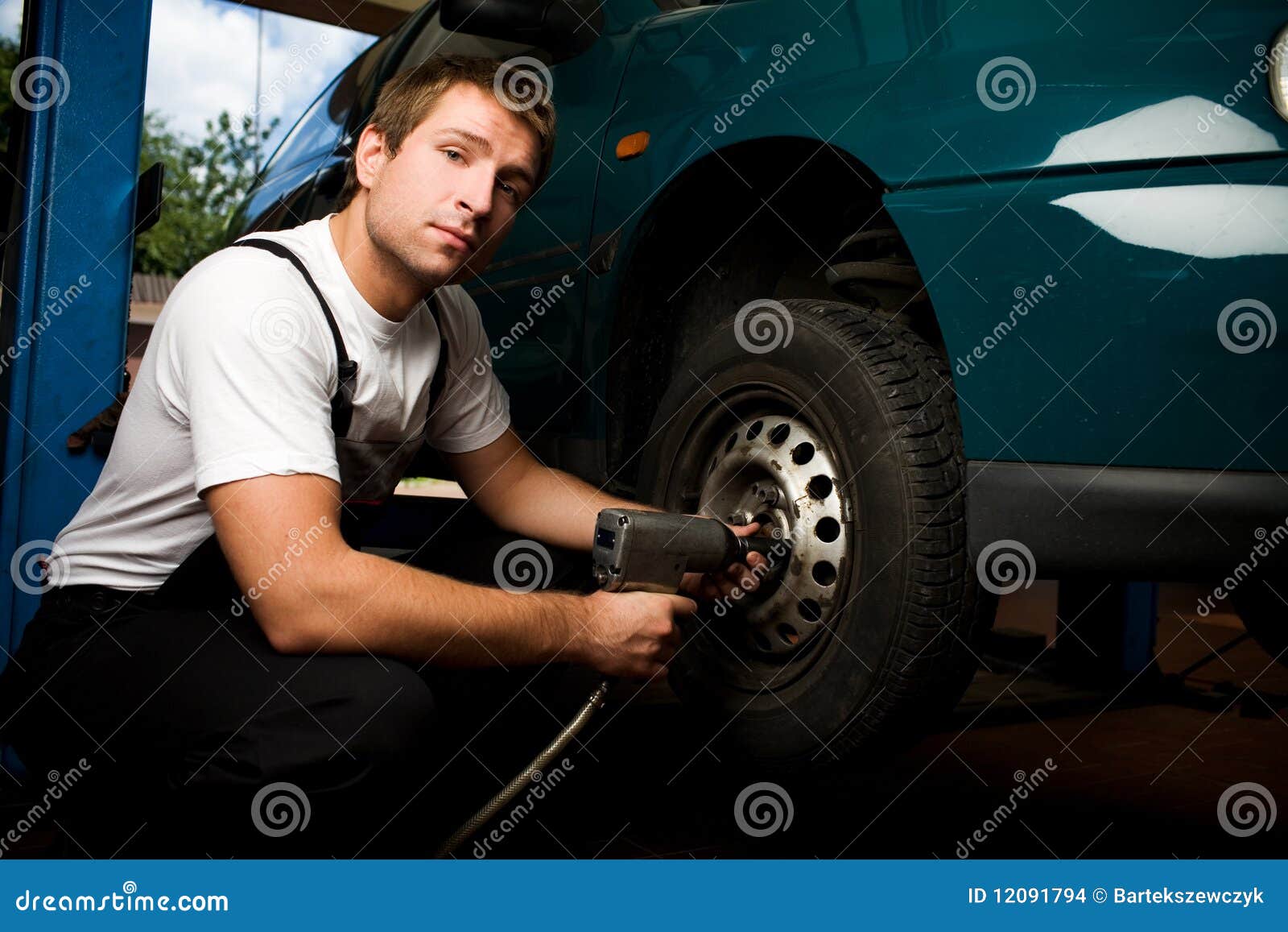 Mechanic Fixing Auto in Car Service Stock Photo - Image of broken ...