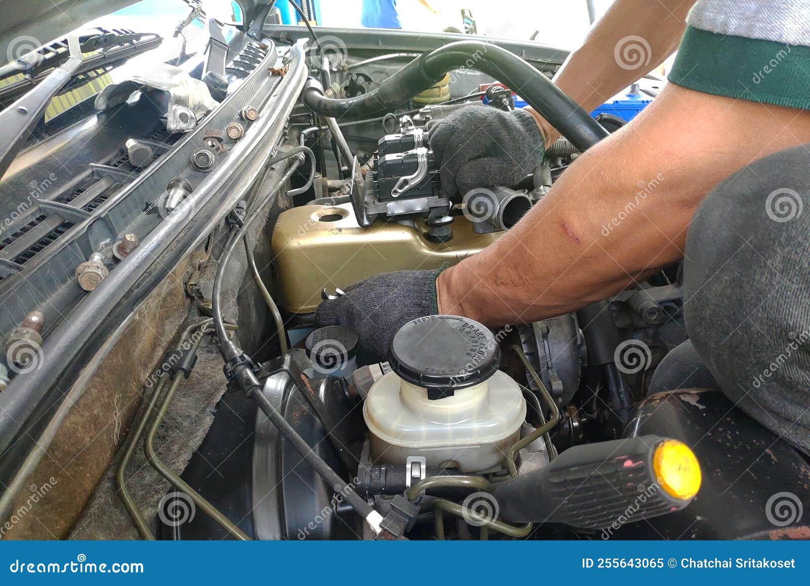 The Mechanic is Fixing the Engine Stock Image - Image of fixing ...