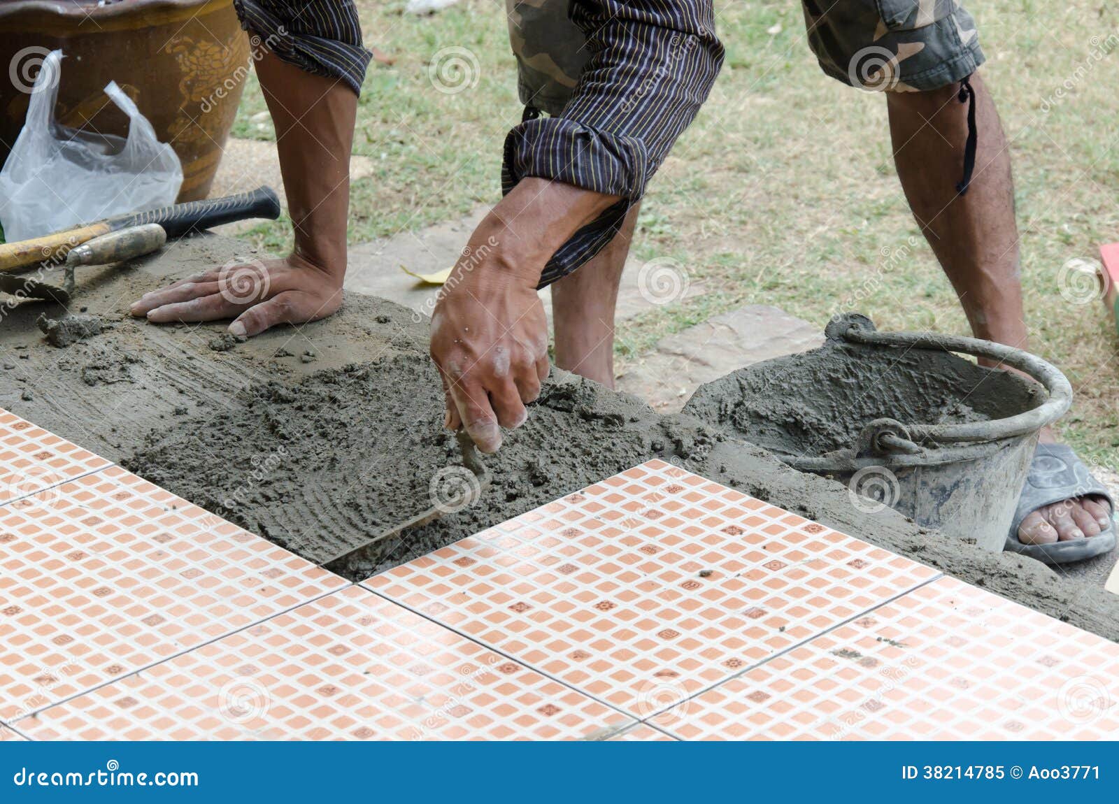 Mechanic Floor tiles stock image. Image of cement, tiler - 38214785