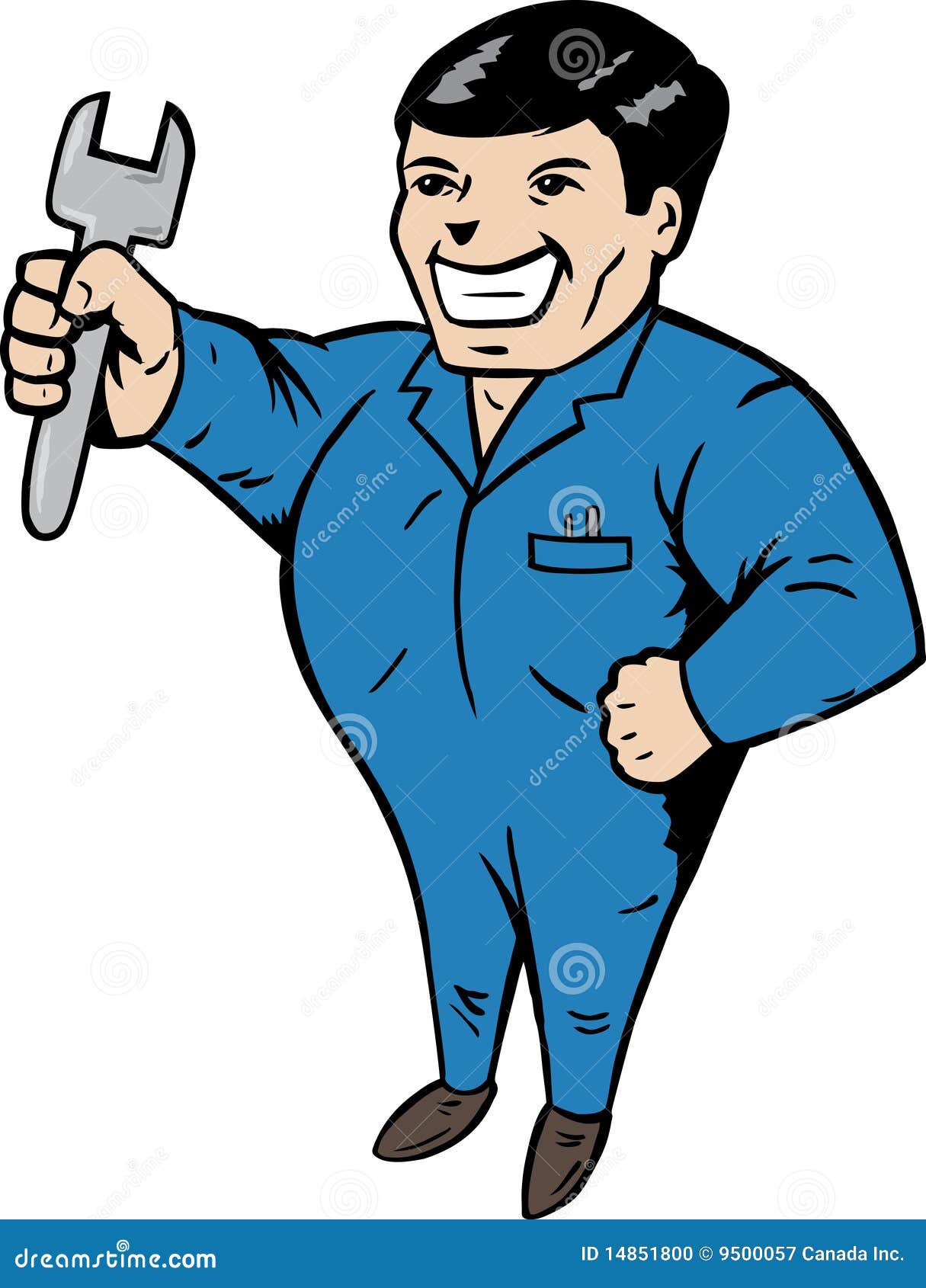 Mechanic Guy stock vector. Illustration of showing, tool - 14851800