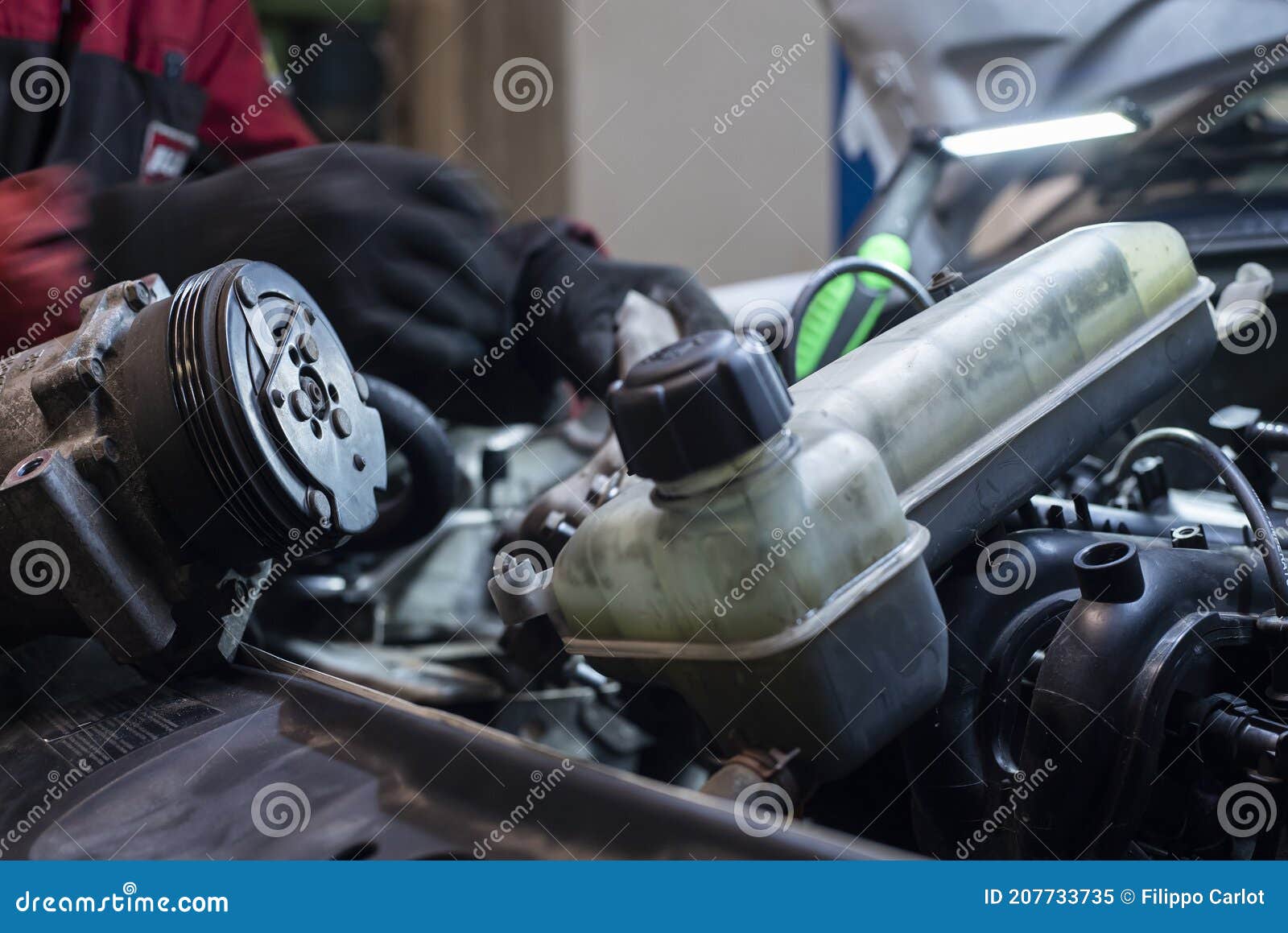 Mechanic Hand at Work on the Engine 4 Stock Image - Image of ...