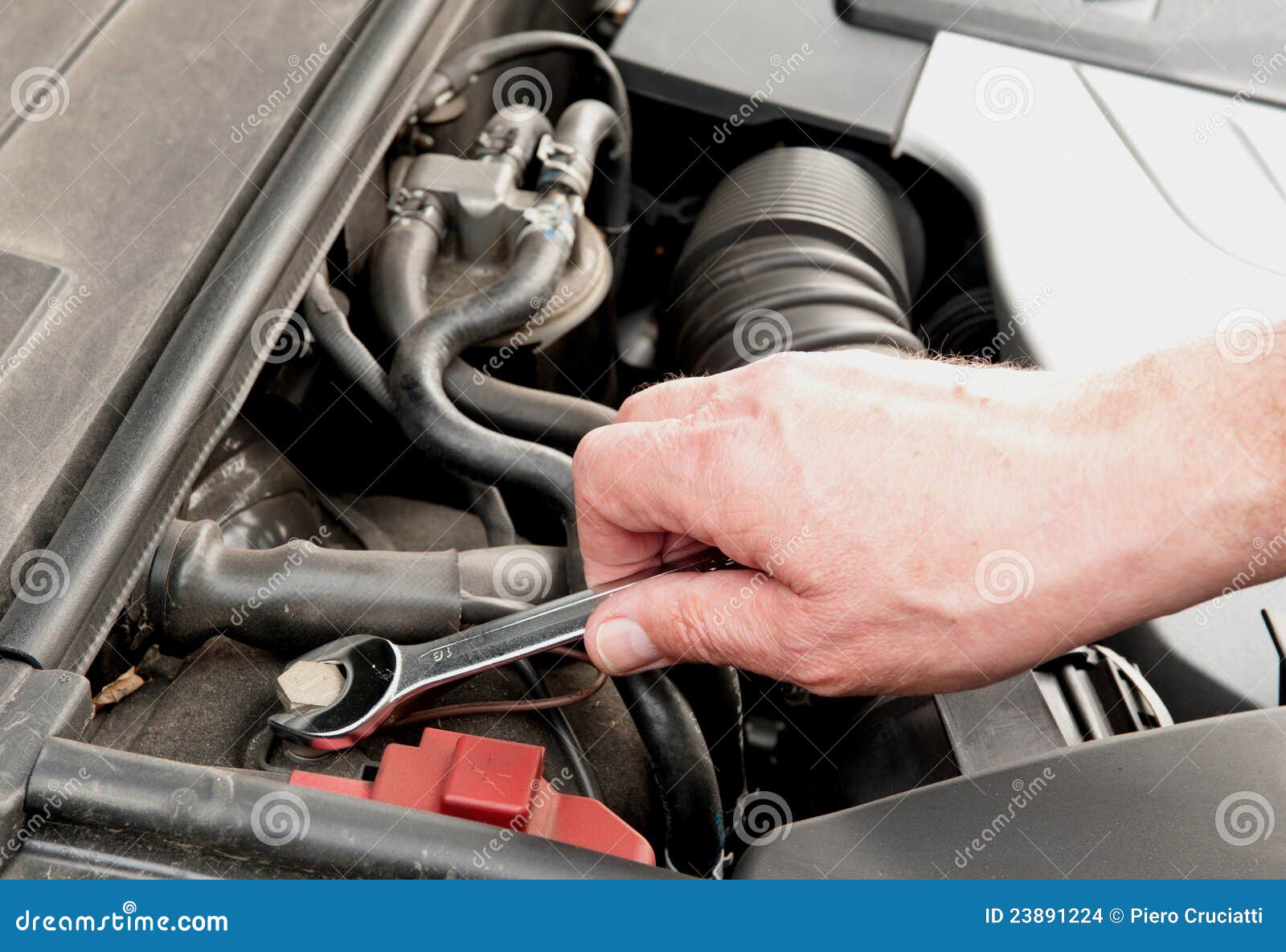 Mechanic Hand Working on Car Engine Stock Photo - Image of mechanic ...