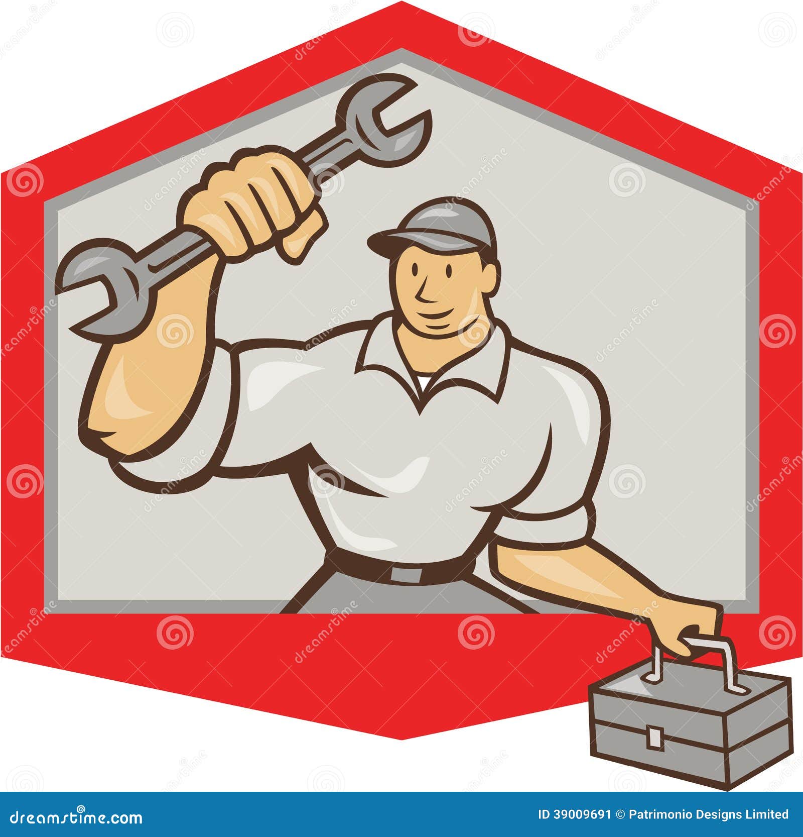 Mechanic Cartoon Wrench Toolbox Stock Illustrations – 625 Mechanic ...