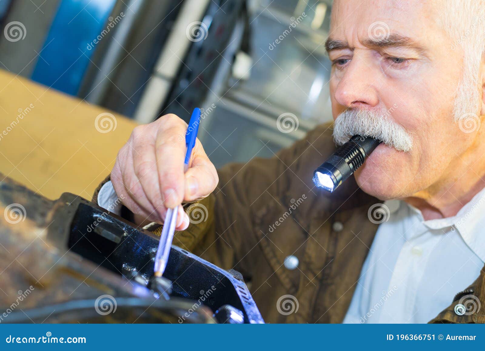 Mechanic Holding Torch in Mouth Stock Image - Image of engineer ...