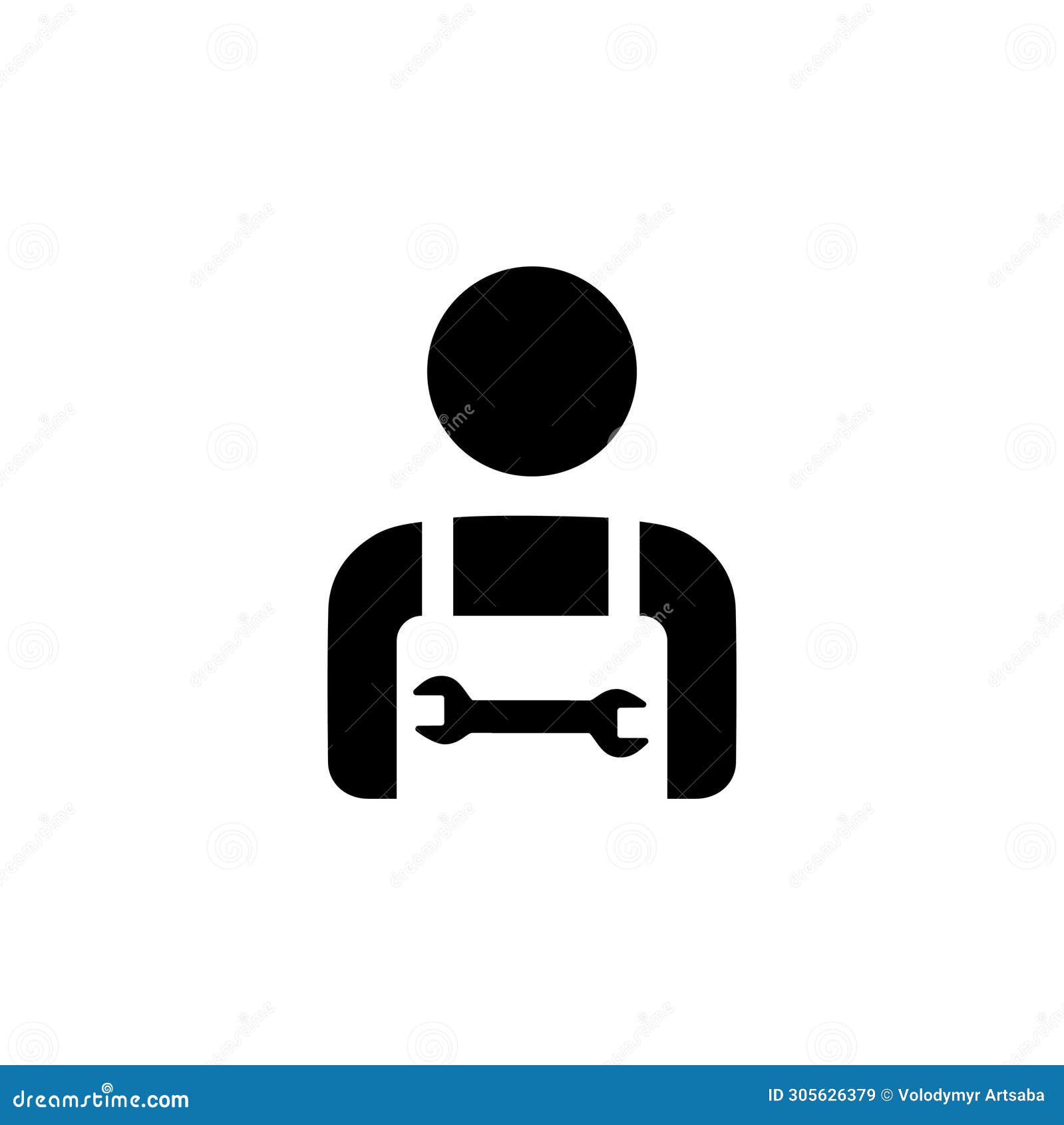Mechanic Icon. Mechanic on Duty. Stock Vector - Illustration of ...