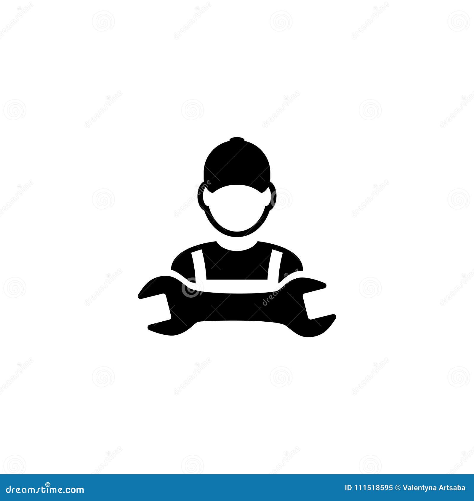 Mechanic Icon. Mechanic on Duty. Stock Vector - Illustration of ...