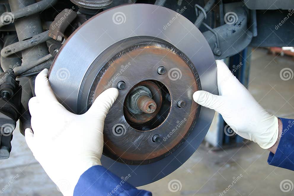 Mechanic Installing Machined Rotor Stock Image - Image of hands, lathe ...