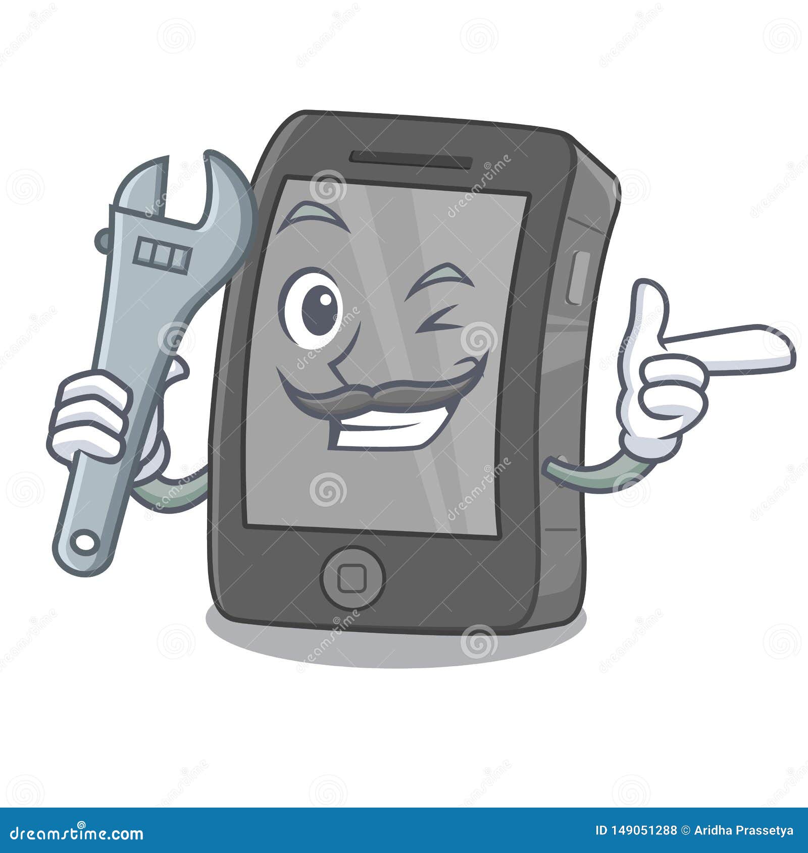 Mechanic Ipad in the a Cartoon Shape Stock Vector - Illustration of ...