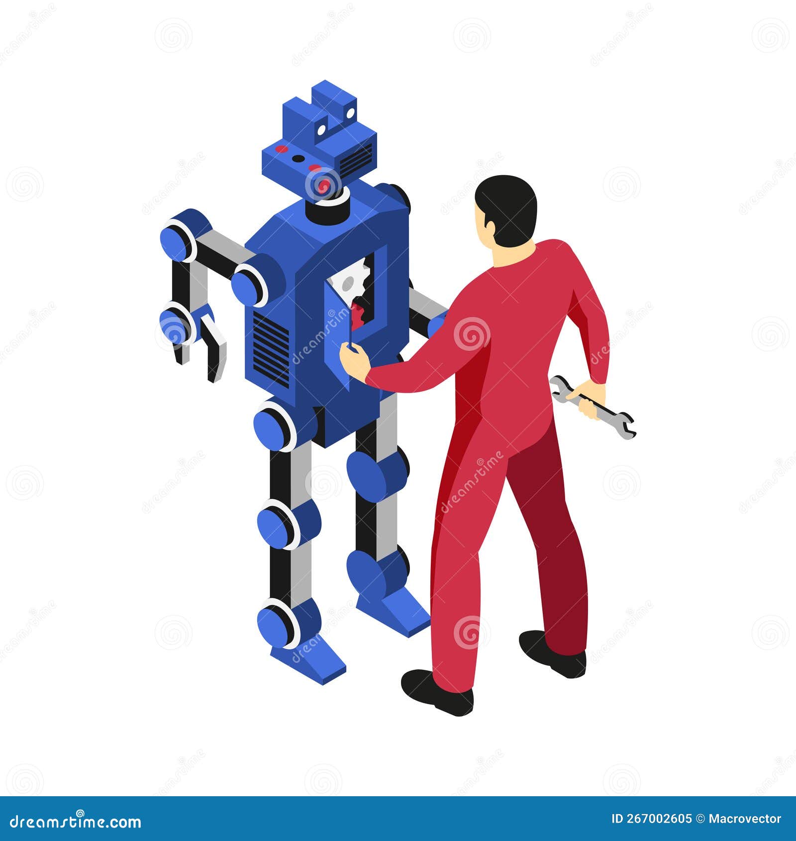 Mechanic Isometric Illustration Stock Illustration - Illustration of ...