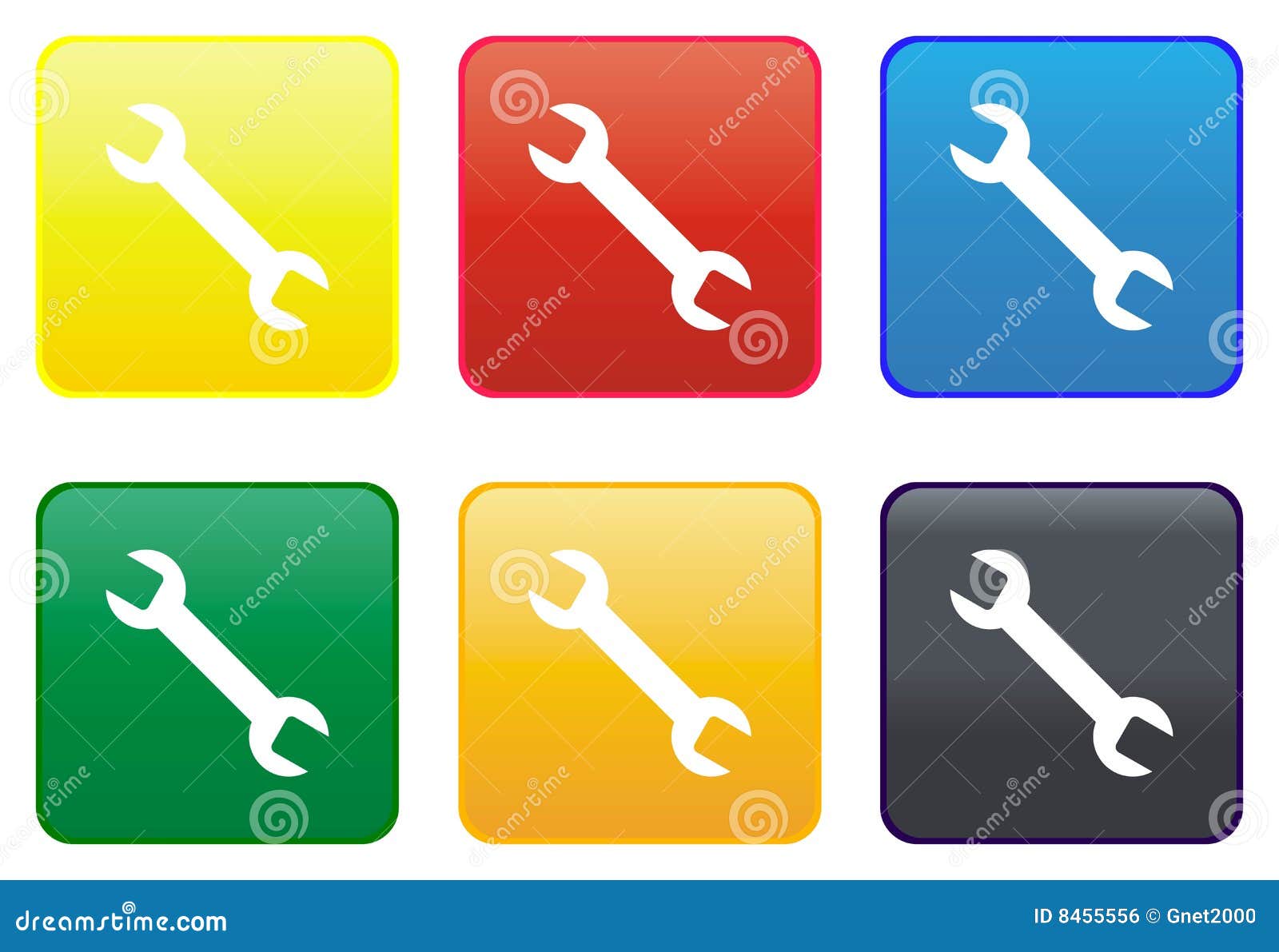 Mechanic key web button stock vector. Illustration of decoration - 8455556