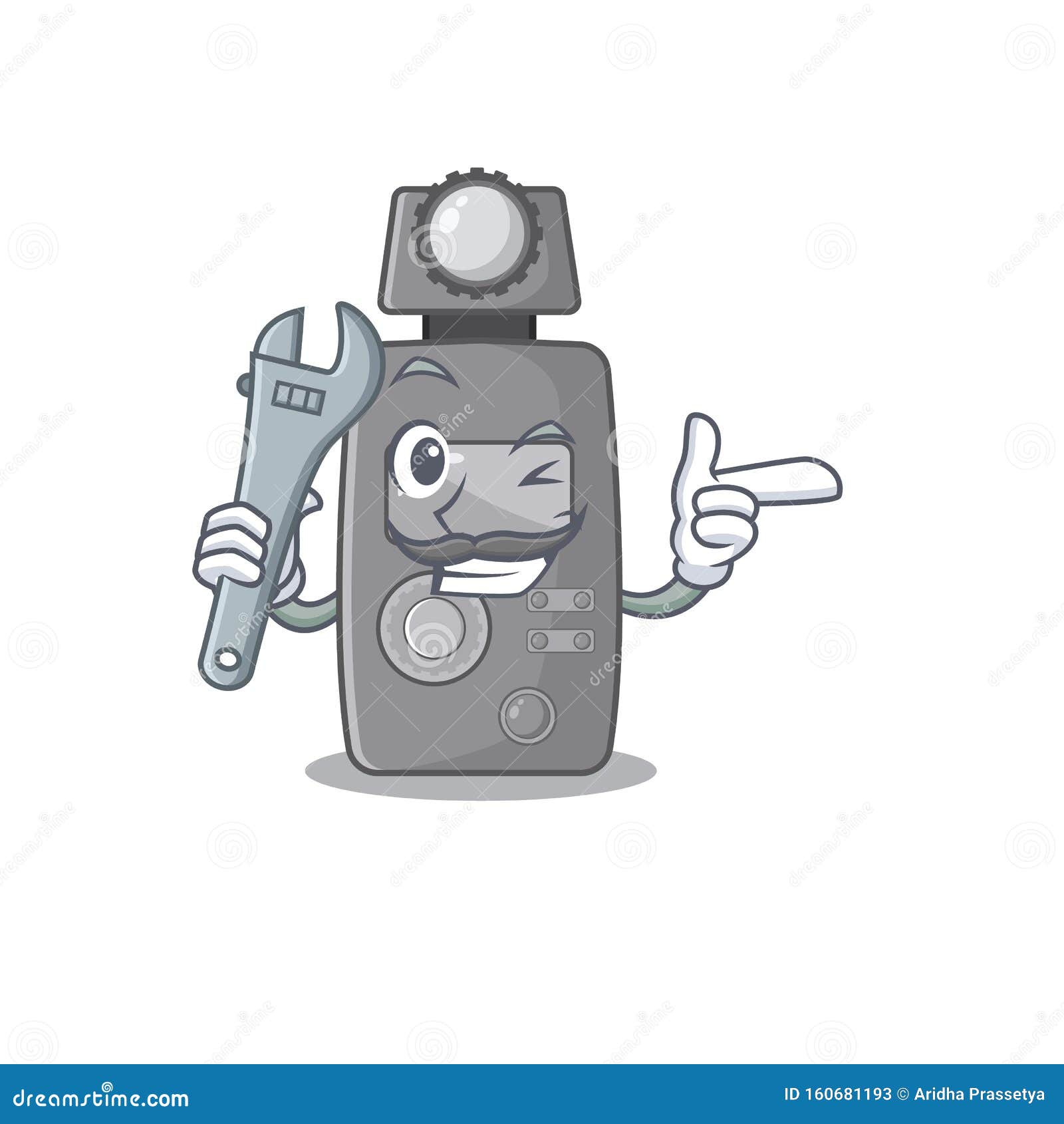 Mechanic Light Meter with in the Character Stock Vector - Illustration ...