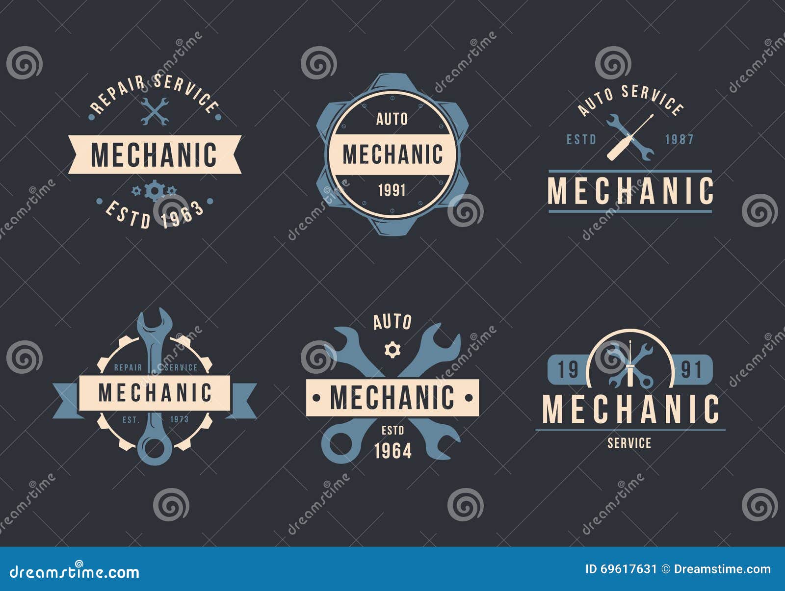 3D Logo. Mechanic With Wrench And Tyre Stock Illustration ...