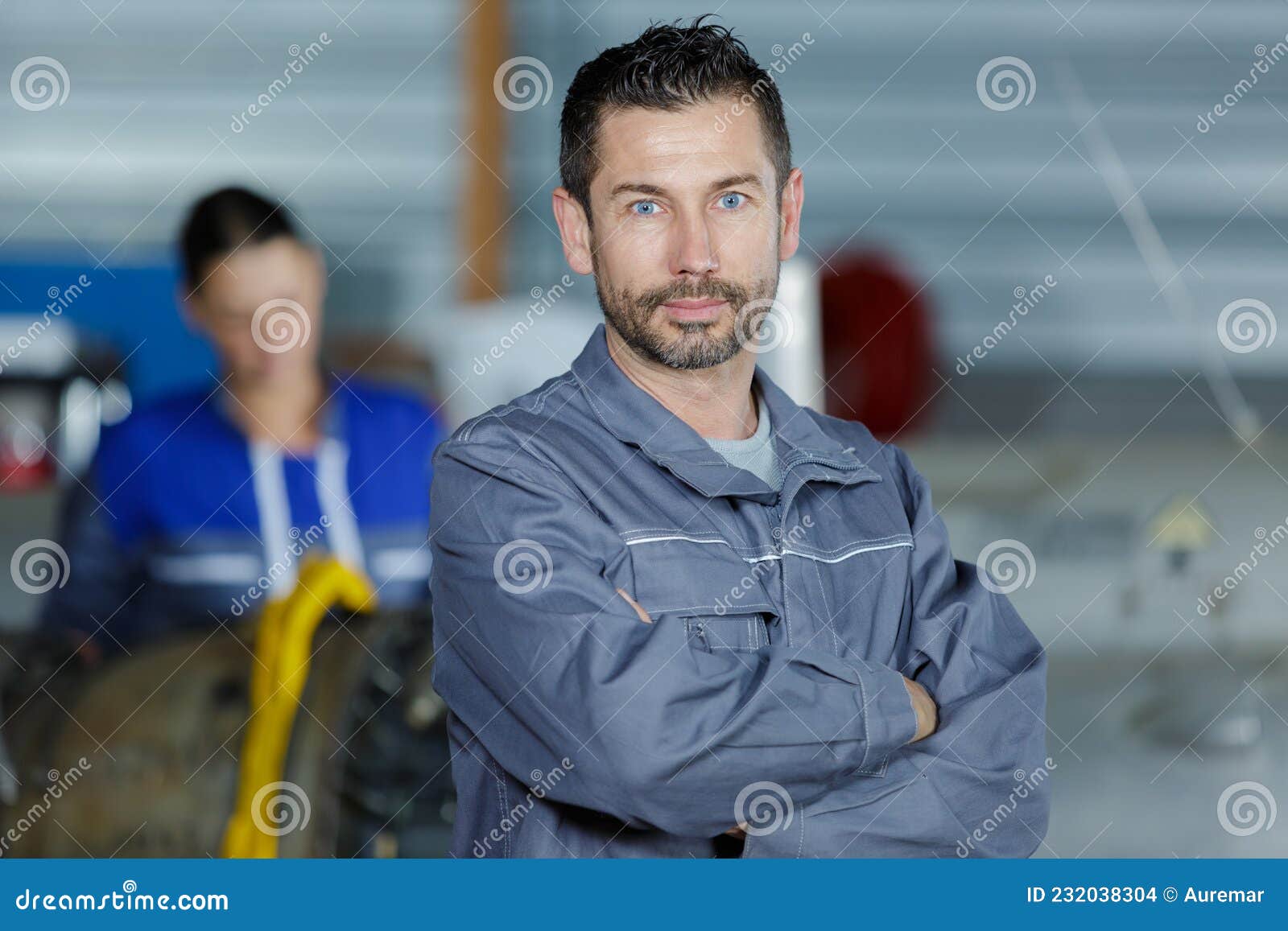 Mechanic Looking To Camera beside Car Stock Photo - Image of looking ...